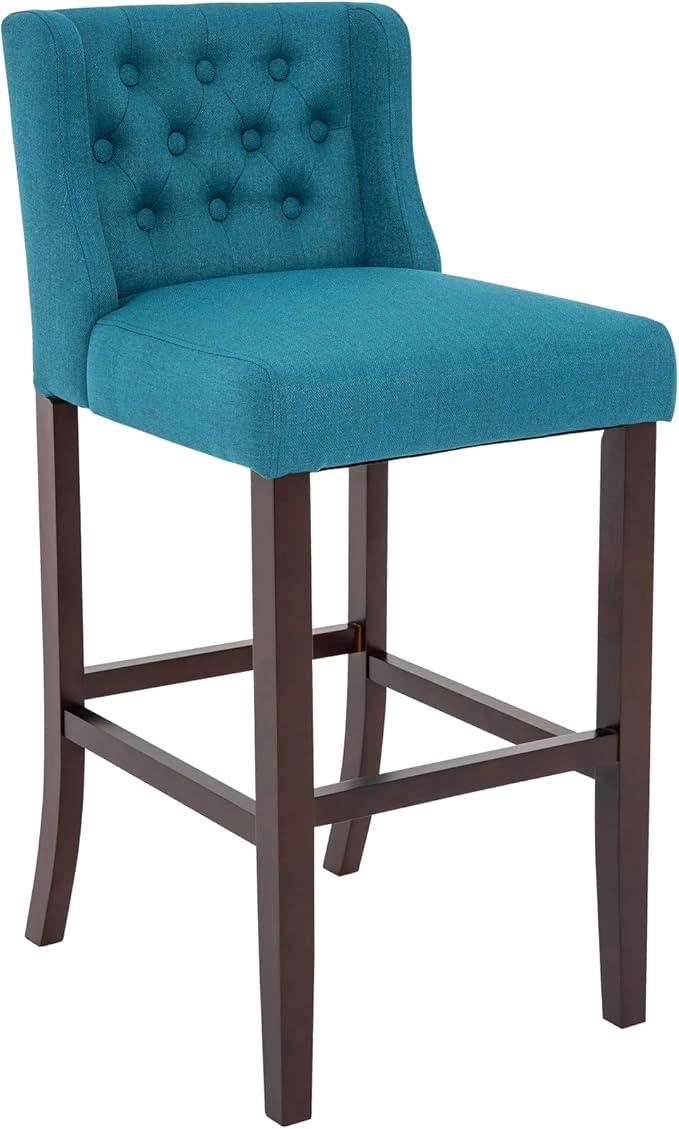 Amazon.com: Brage Living 30 Inch Bar Stool, Linen Fabric Button Tufted ...