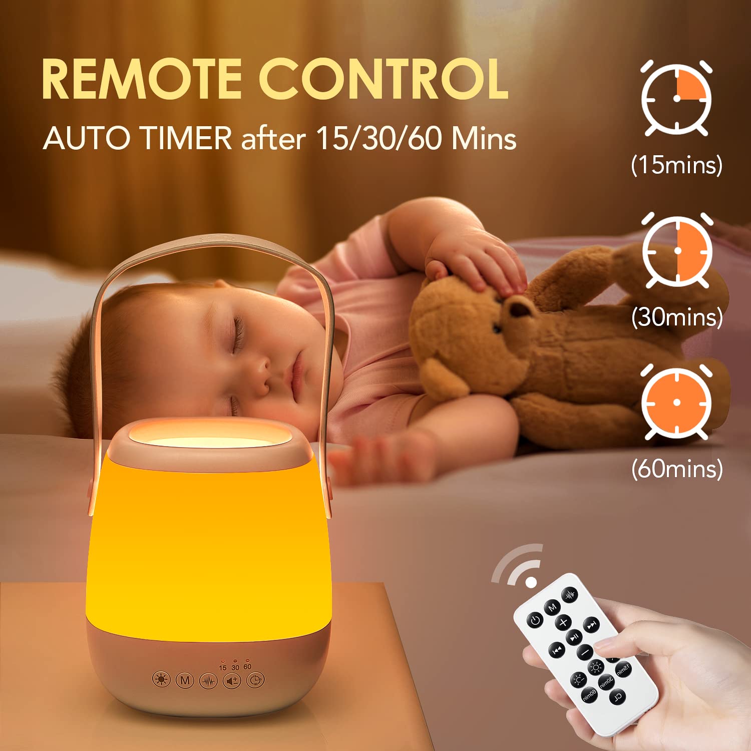 One Fire Night Light for Kids+White Noise Machine Baby Night Light, 9 ...