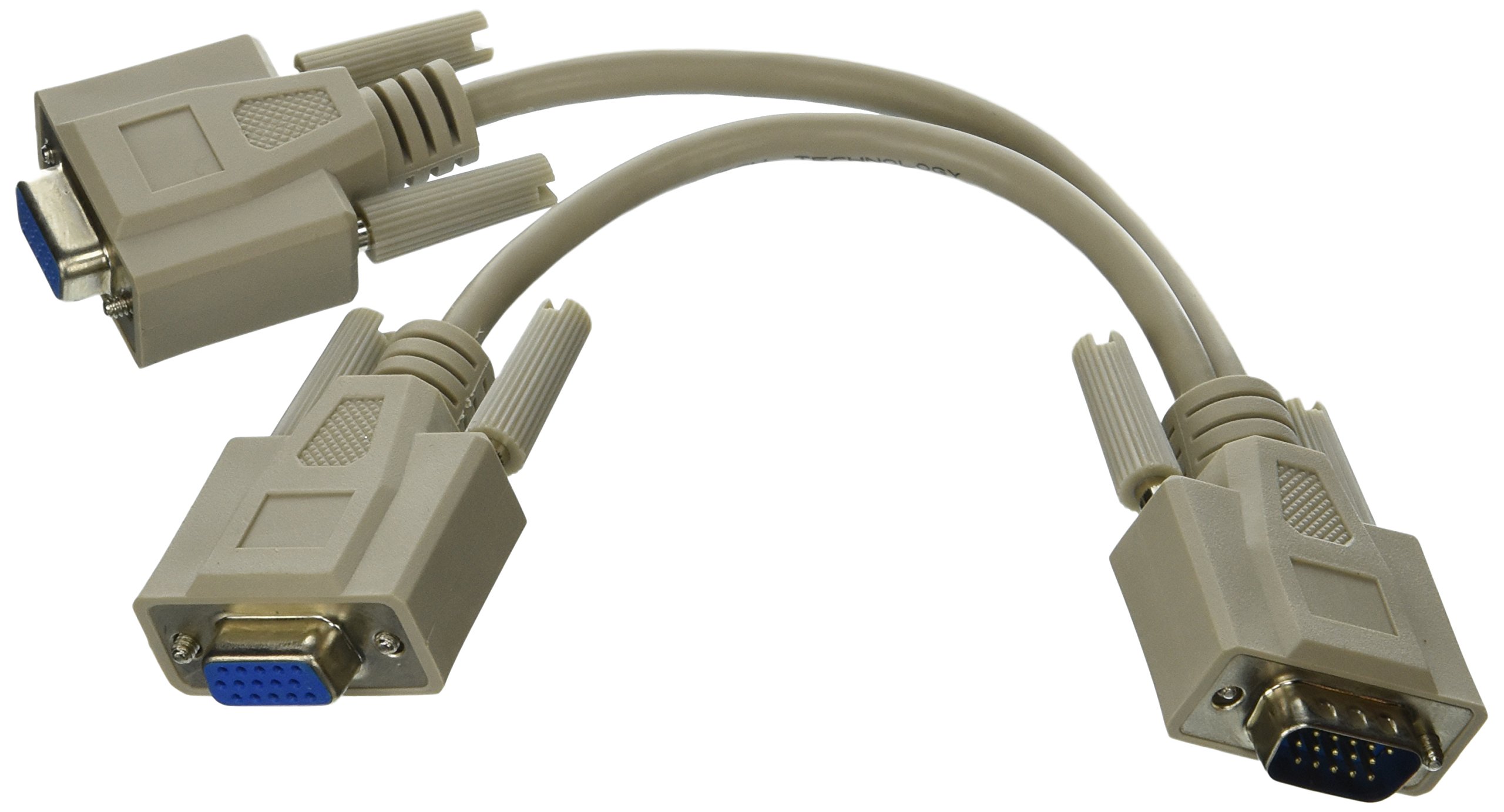 Amazon.com: CableWholesale VGA Y Splitter Cable, One HD15 VGA to Two ...