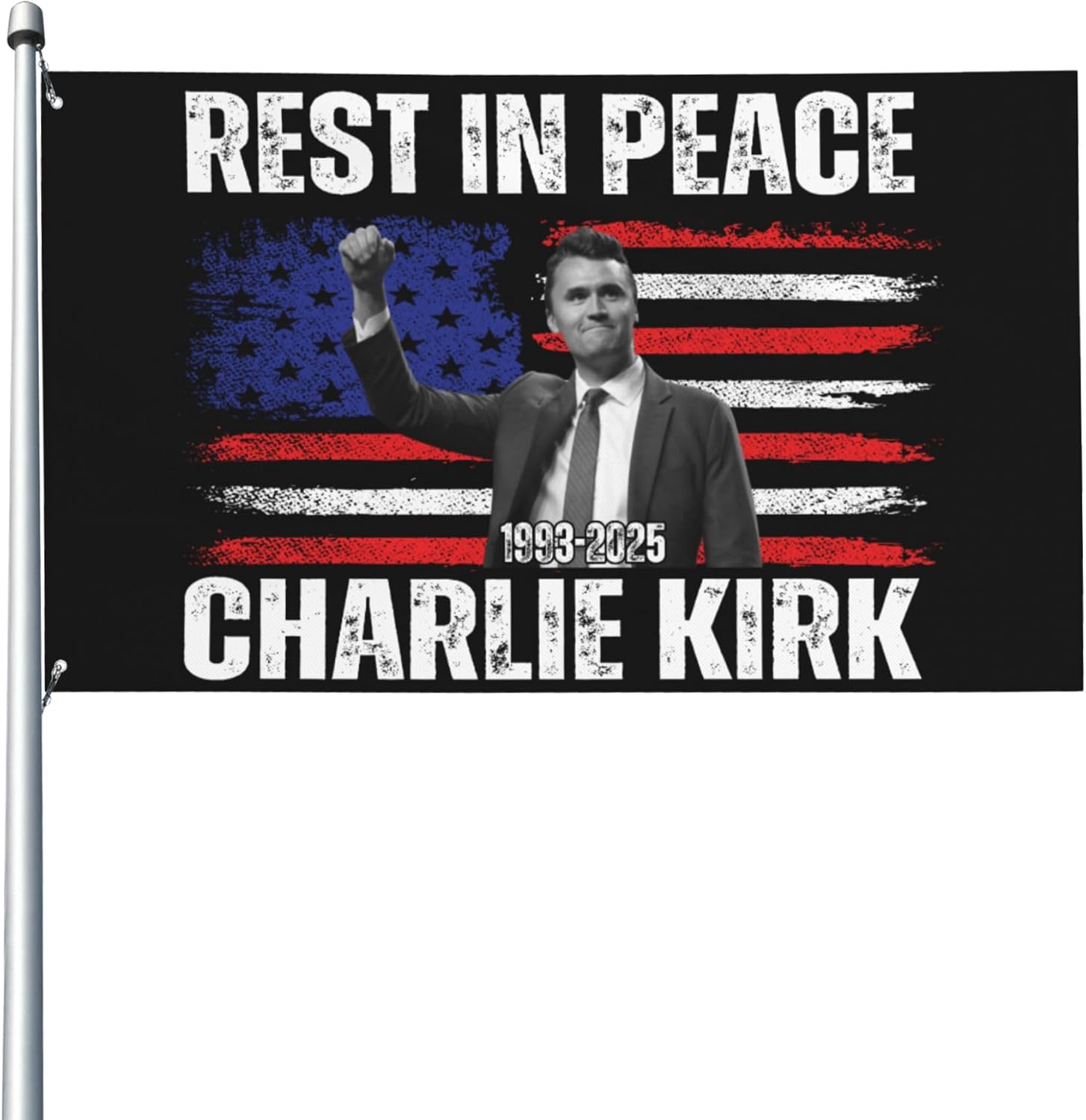 Amazon.com : Rest in Peace Charlie Kirk Flag 3×5 Feet Wall Hanging Flag ...