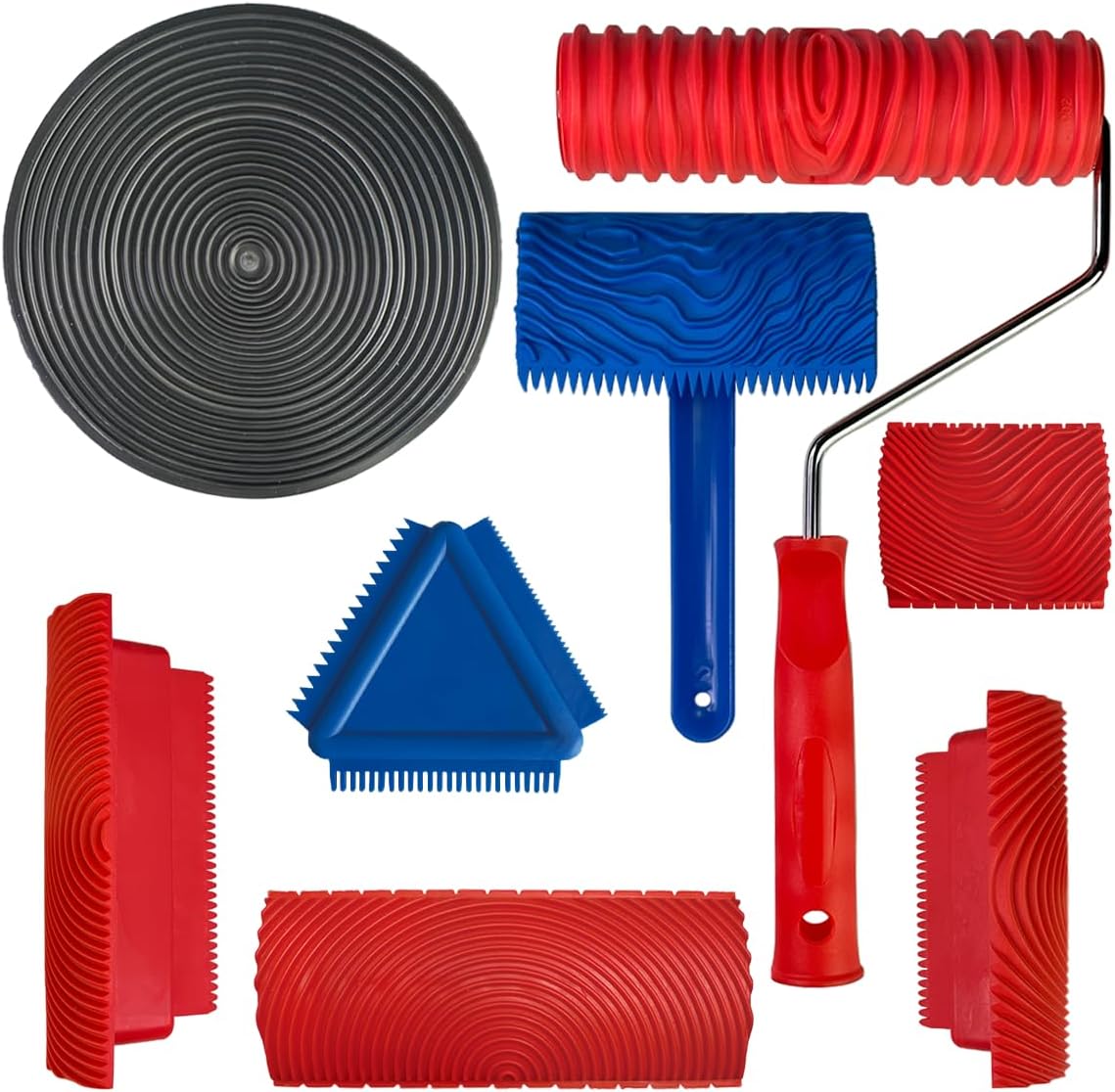 MXOYOXM 8 Pcs Wood Grain Tool Set,Simulated Rubber Wood Grain Painting ...