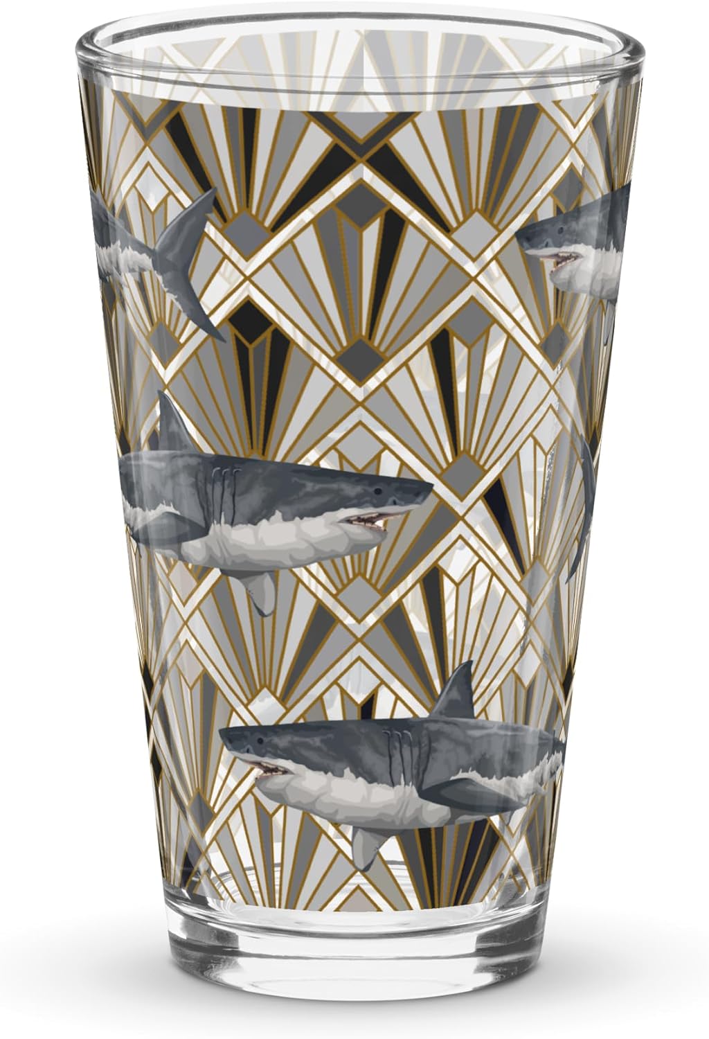 Amazon.com | LEGITFASTPRINTING.COM Great White Sharks Pint Glass 16oz ...
