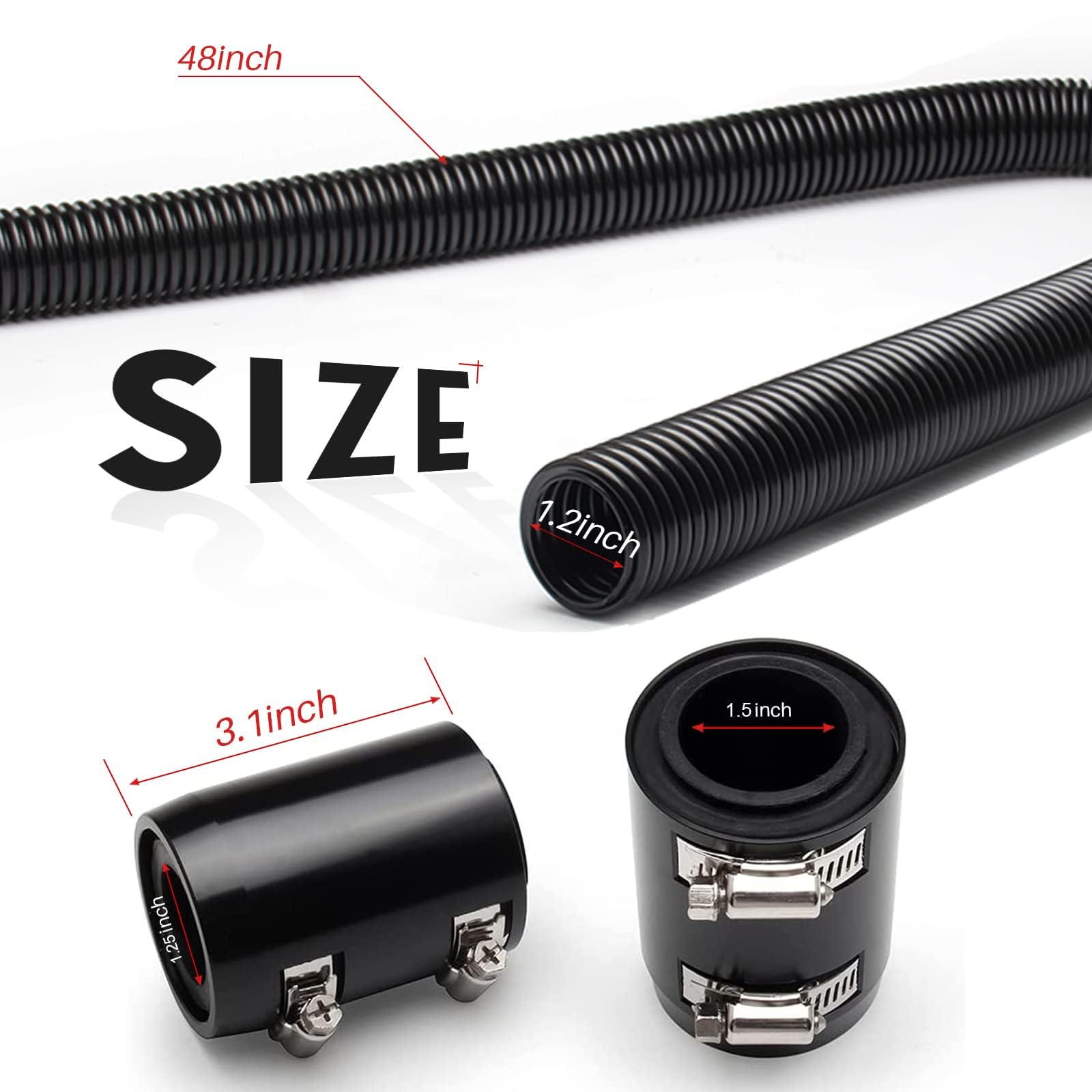 Snapklik.com : YESHMA Stainless Steel 48" Radiator Hose Flexible ...