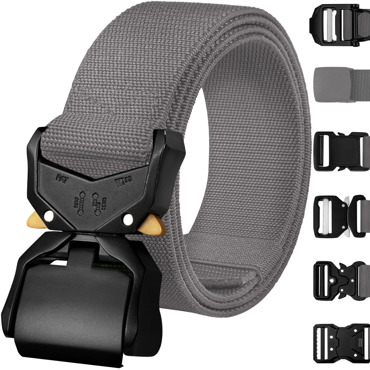 Snapklik.com : TECEUM Tactical Belt Gray B1 M Heavy-Duty Military