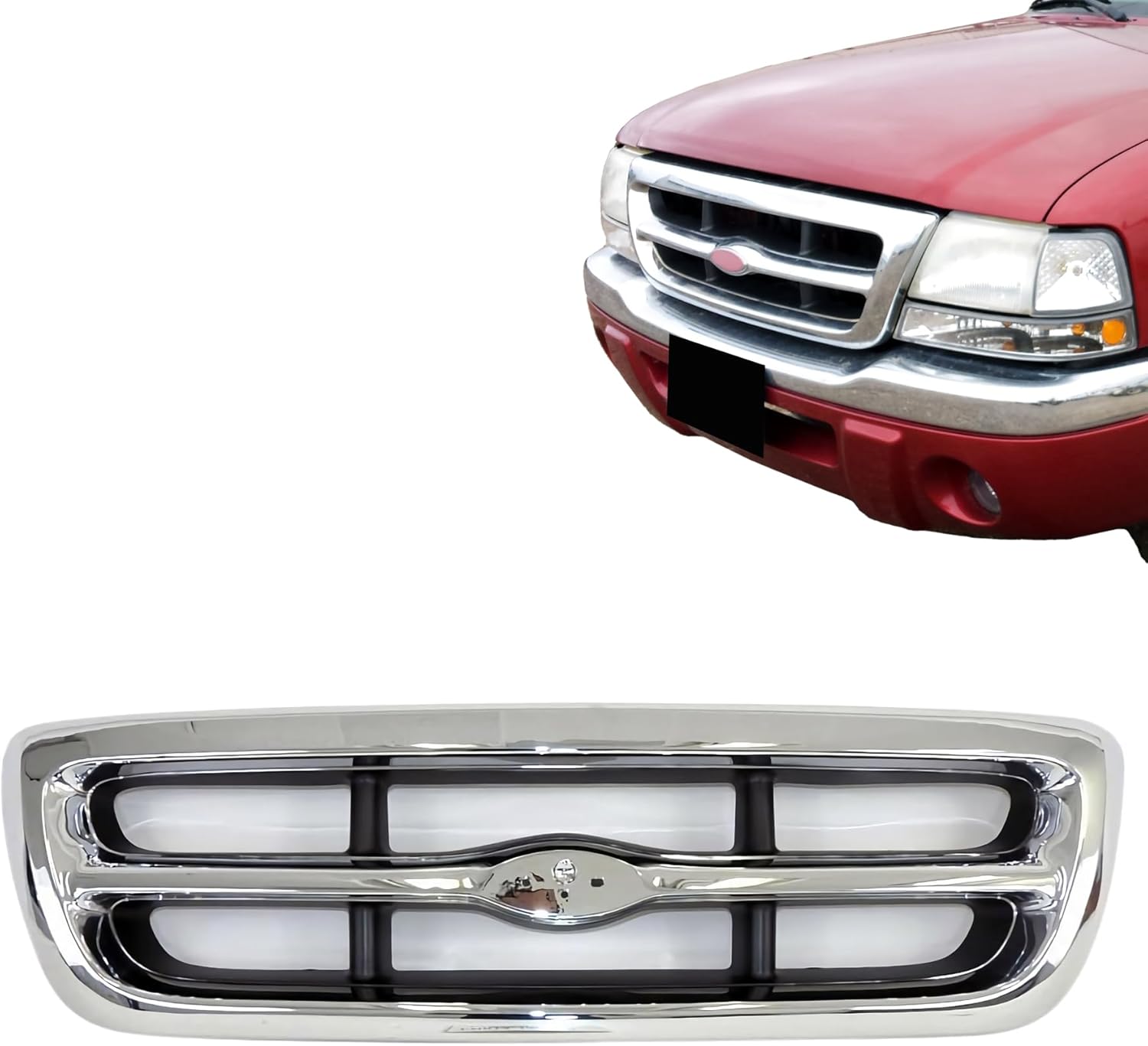 Amazon.com: Titanium Plus Autoparts Front Grille Grill Chrome Gray 1998 ...