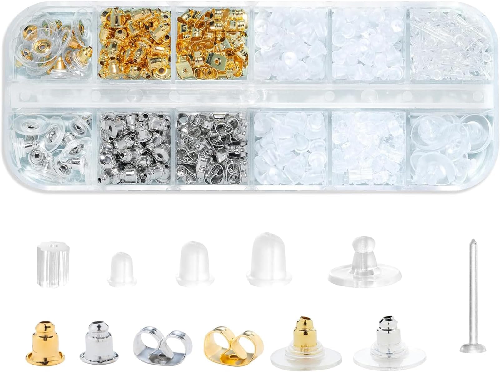 Amazon.com: Silicone Earring Backs Earring Backings Soft Clear Ear ...