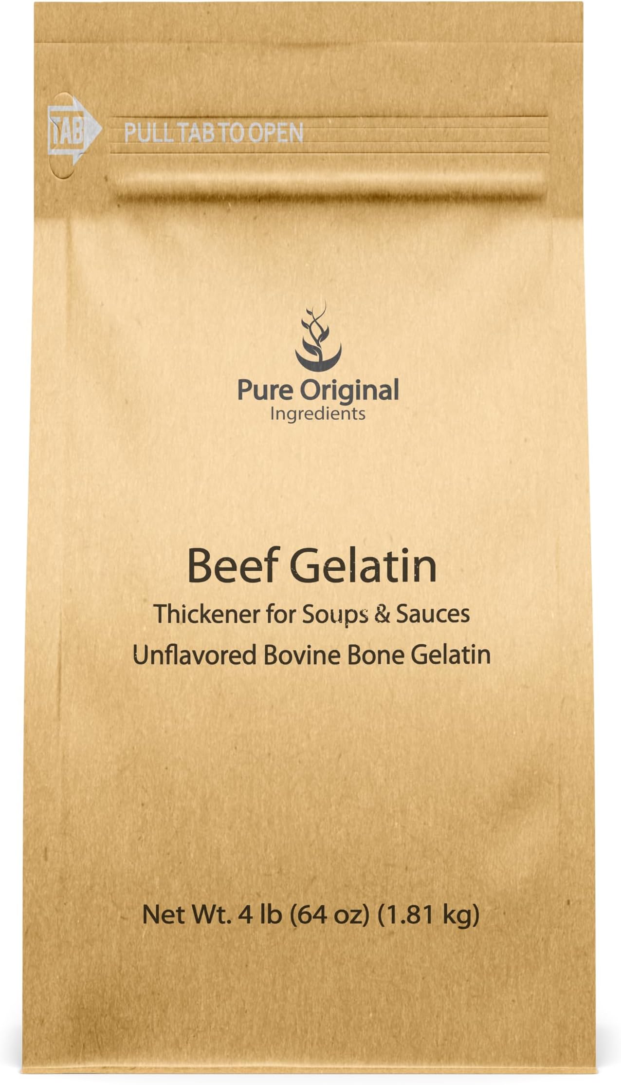 Amazon.com : Pure Original Ingredients Beef Gelatin (4 lb) Bovine Beef ...