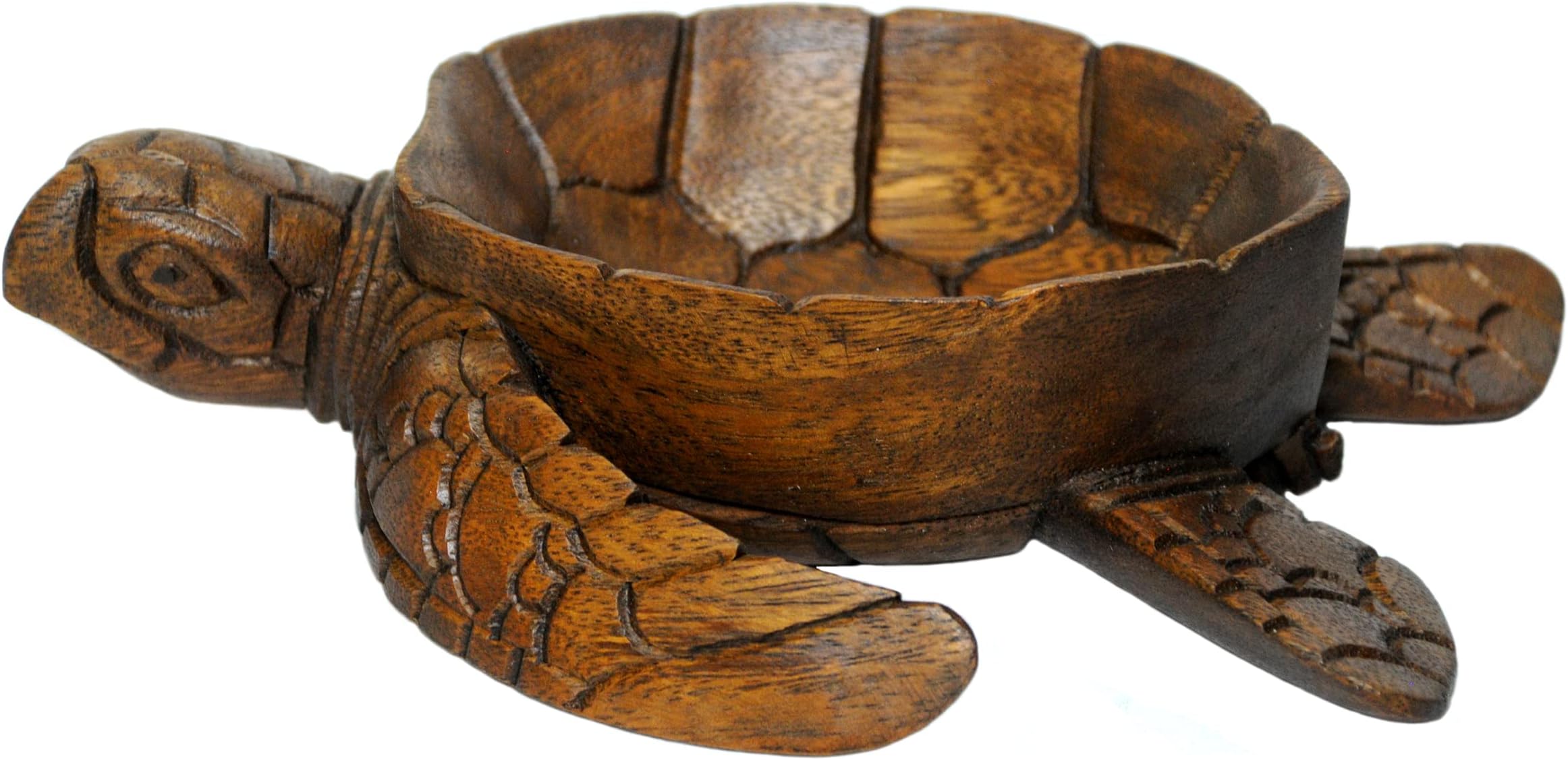 Amazon.com: 8" Hand Carved Wood Hawaiian Double Honu Sea Turtle Bowl ...