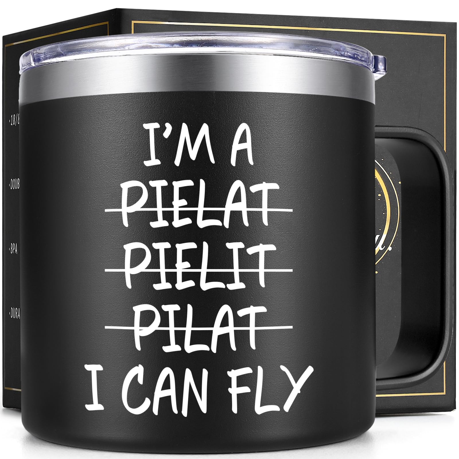 Amazon.com: Lifecapido Pilot Gifts, I'm A Pilot I Can Fly 14oz Insulated Coffee Mug, Aviation ...