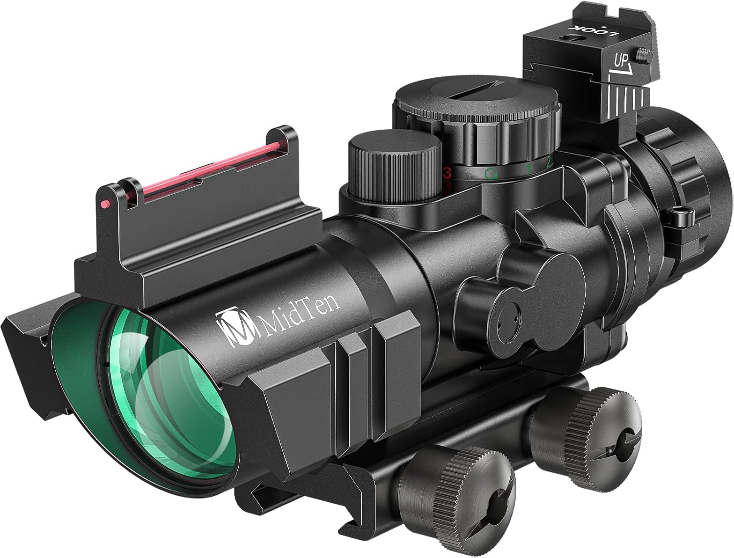 MidTen Tactical Rifle Scope 4x32 Illuminated Reticle Hunting Guns Scope ...