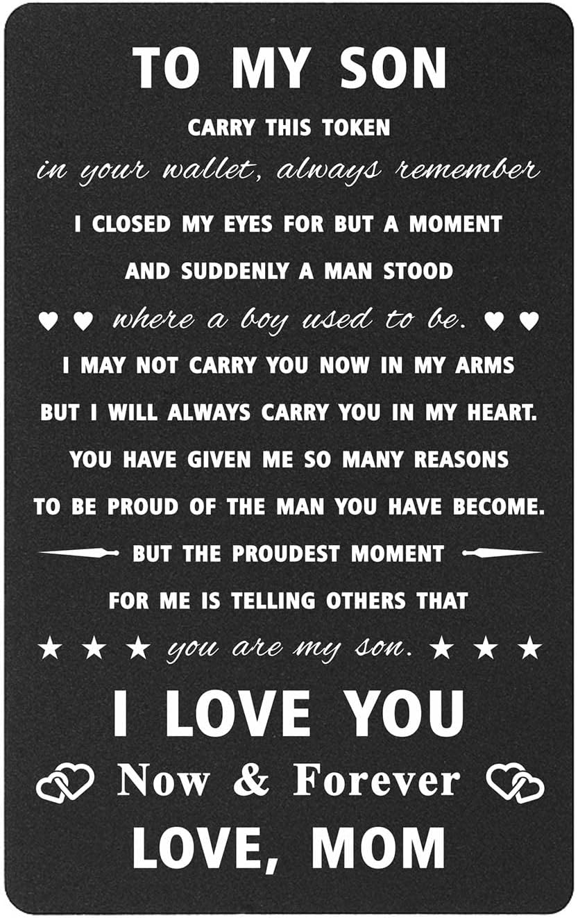 Amazon.com : Fetiger Son Birthday Card from Mom and Dad, My Son Gifts ...