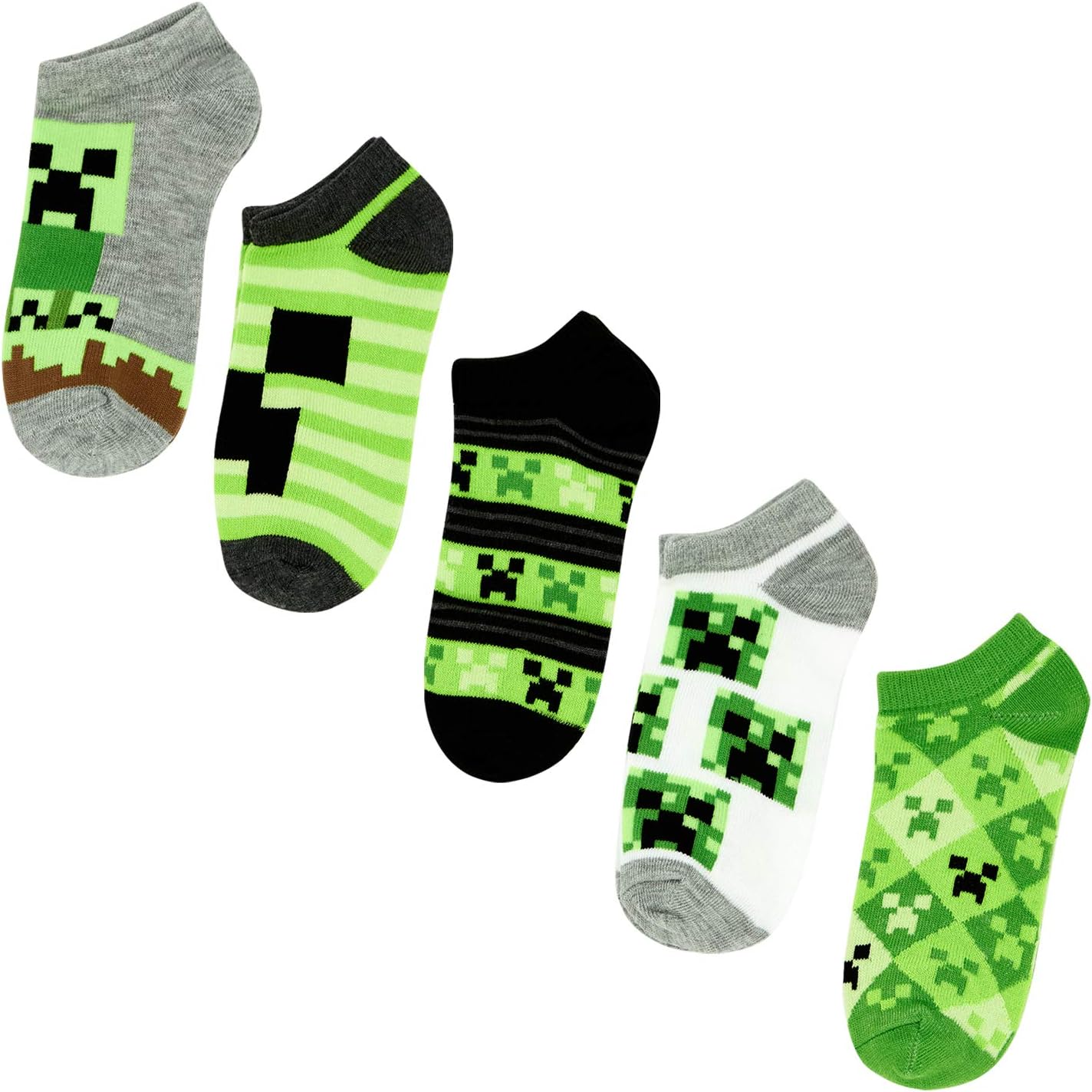 Amazon.com: MINECRAFT Mojang - Juego de 5 pares de calcetines para ...