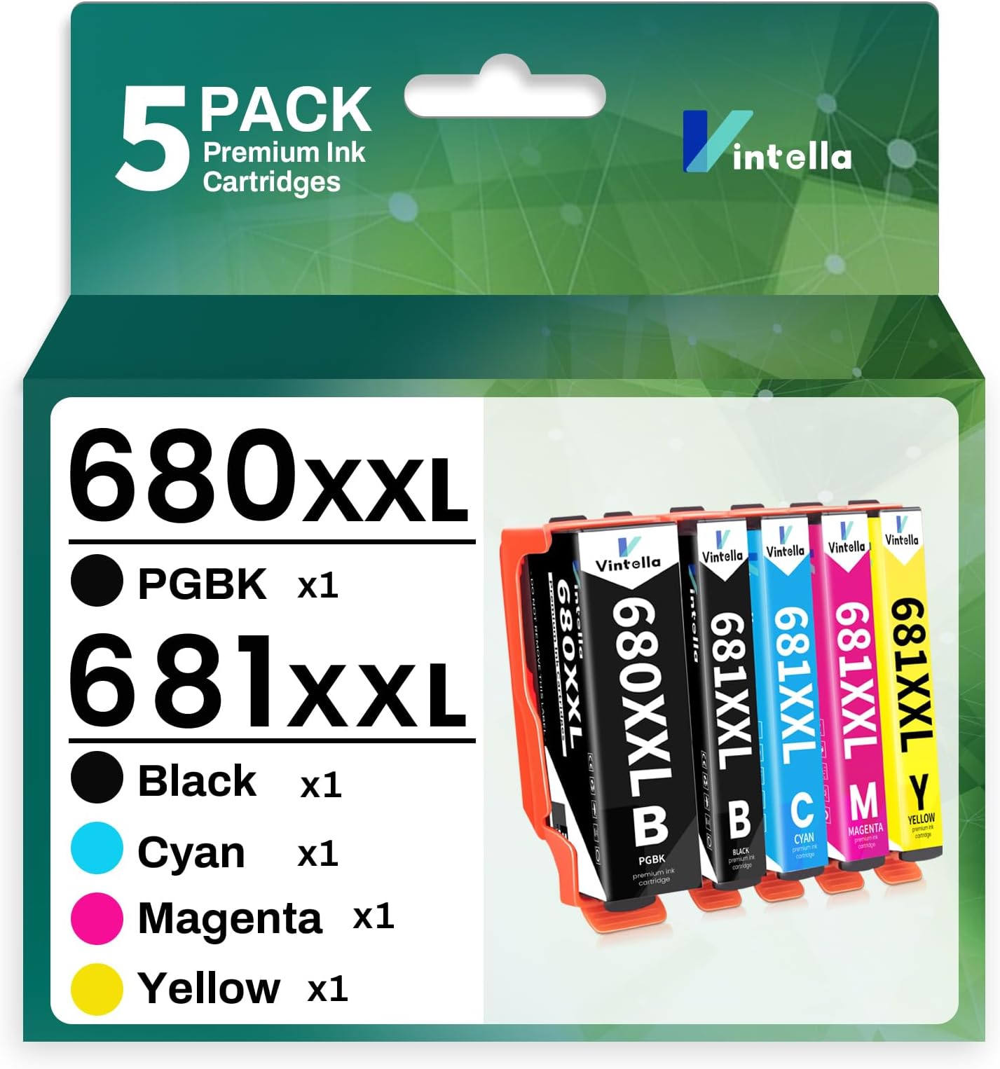 Cartridge Planet 5 Pack (1BK,1PBK,1C,1M,1Y) Compatible Ink for Canon ...