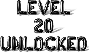 Amazon.com: Letter Balloons - LEVEL 20 UNLOCKED 16" Inch Alphabet ...