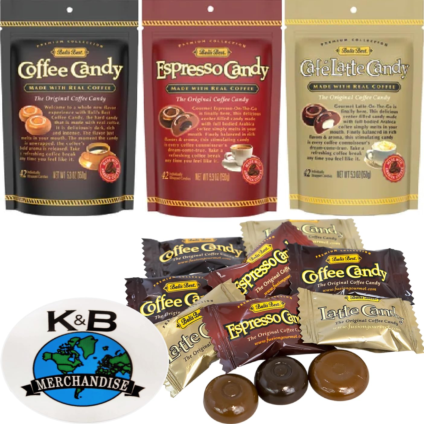 Amazon.com : Coffee, Espresso, Café Latte Hard Candy Variety Bundle ...