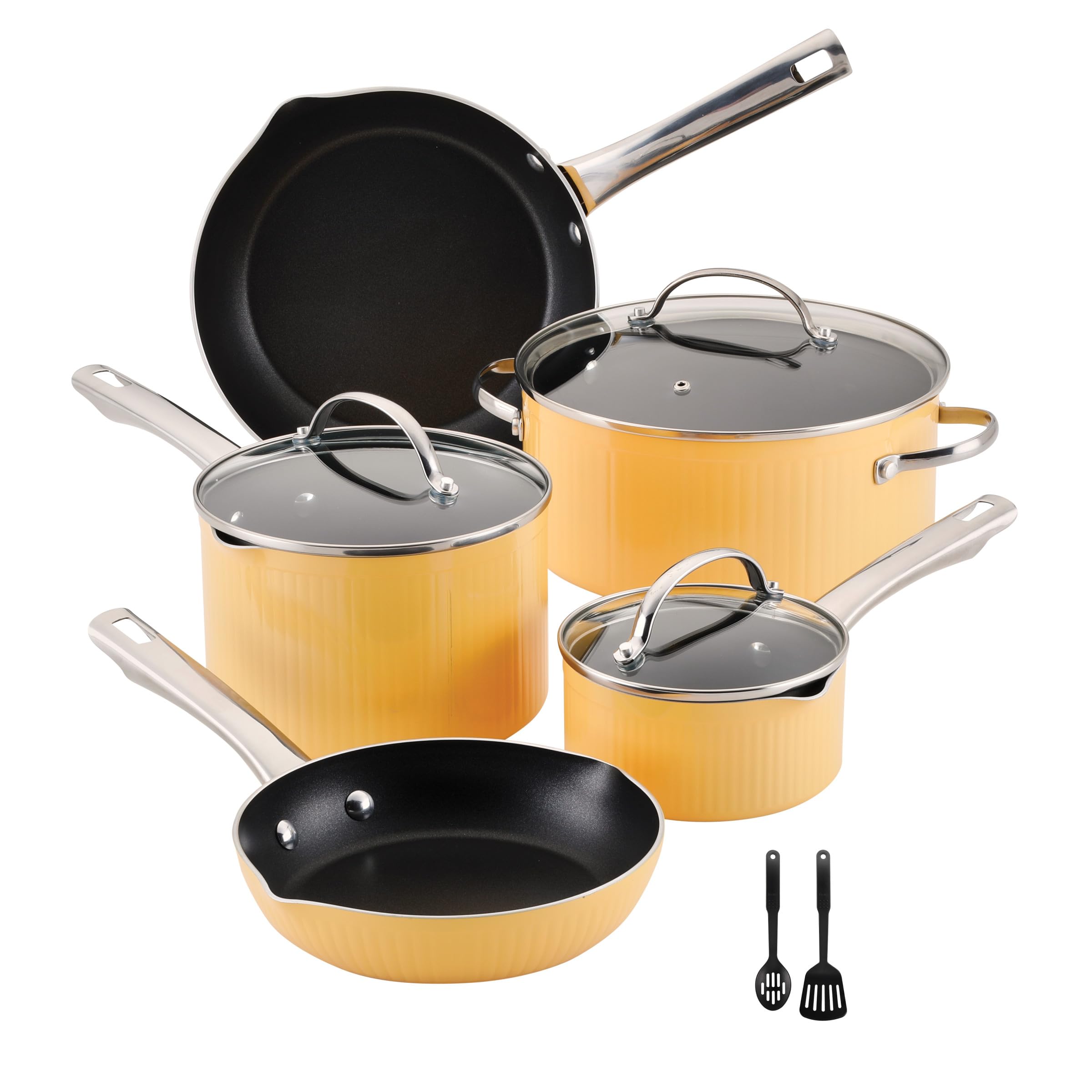 Amazon.com: Farberware Style Nonstick Cookware Pots and Pans Set with ...