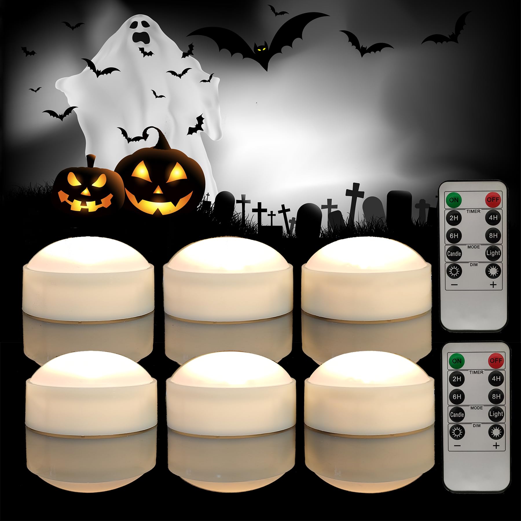 Amazon.com: 6 PCS Halloween Pumpkin Lights with Remote and Timer ...
