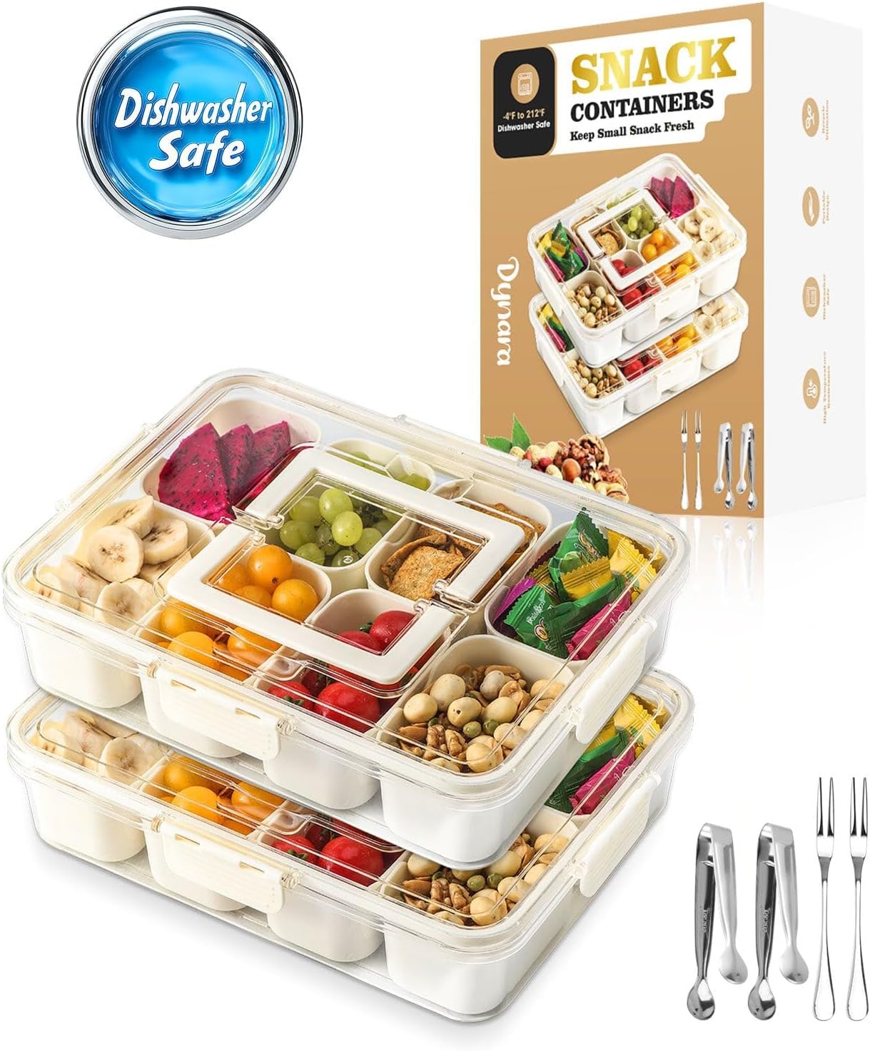 Amazon.com: Snap and Stow Dishwasher Safe, Snackle Box, Stackable 14 ...