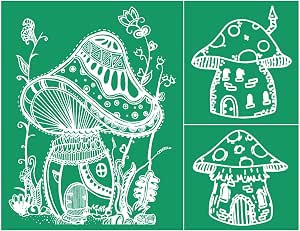 Amazon.com : Mushrooms Self-Adhesive Silk Screen Printing Stencils,Wild ...