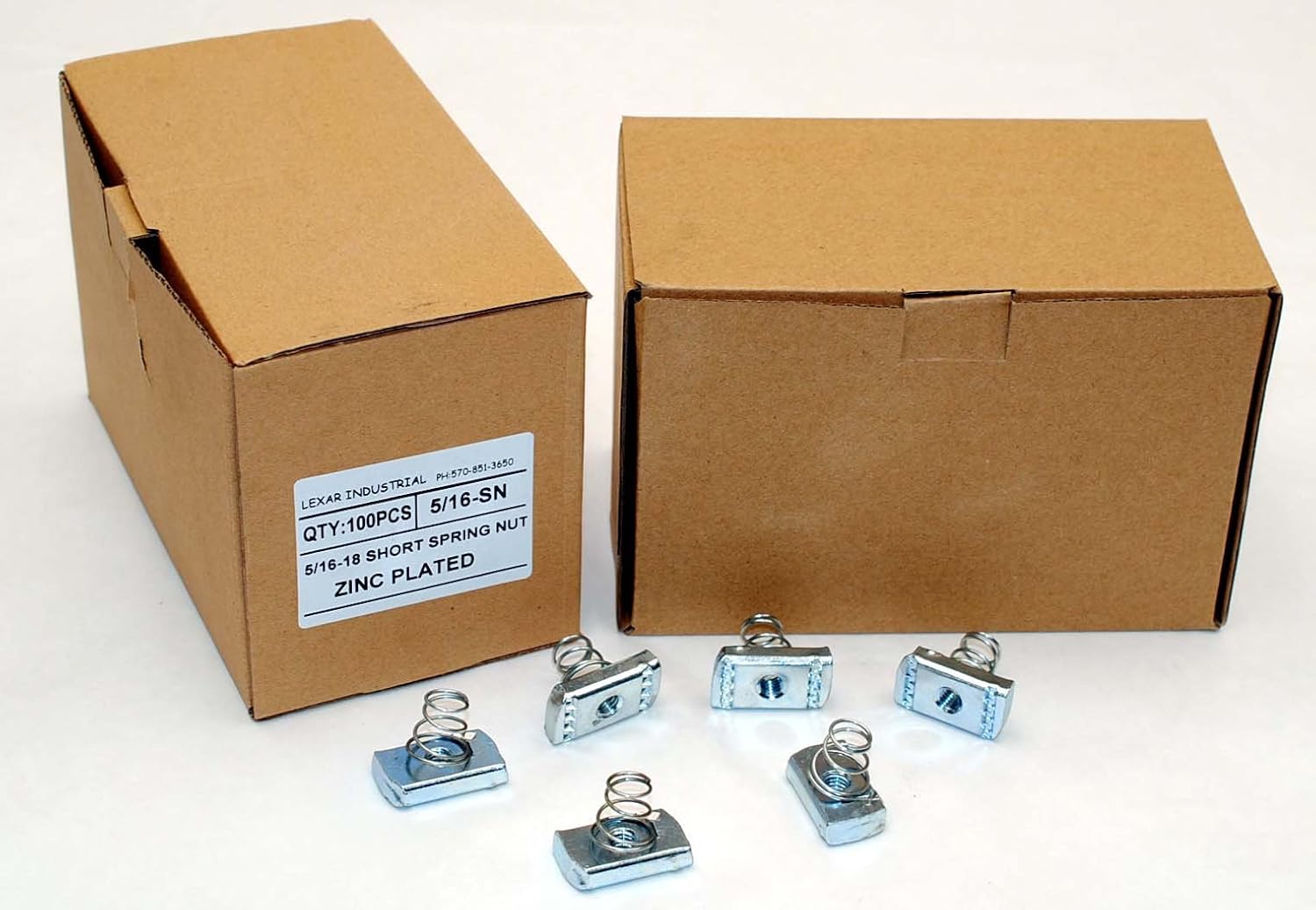 Amazon.com: LumiLa (100) Strut Channel Nuts 5/16-18 Short Spring Zinc ...