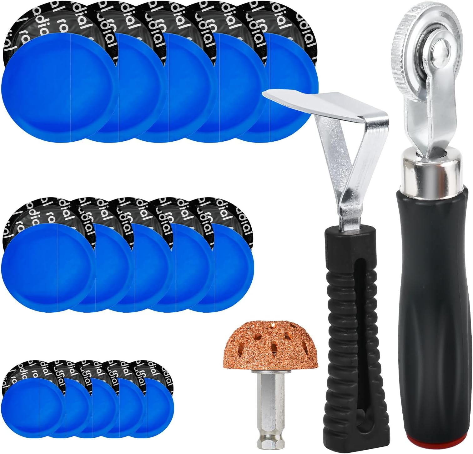 Amazon.com: Anglekai 30+3PCS Tire Patch Roller Kit, Tire Repair Tool ...