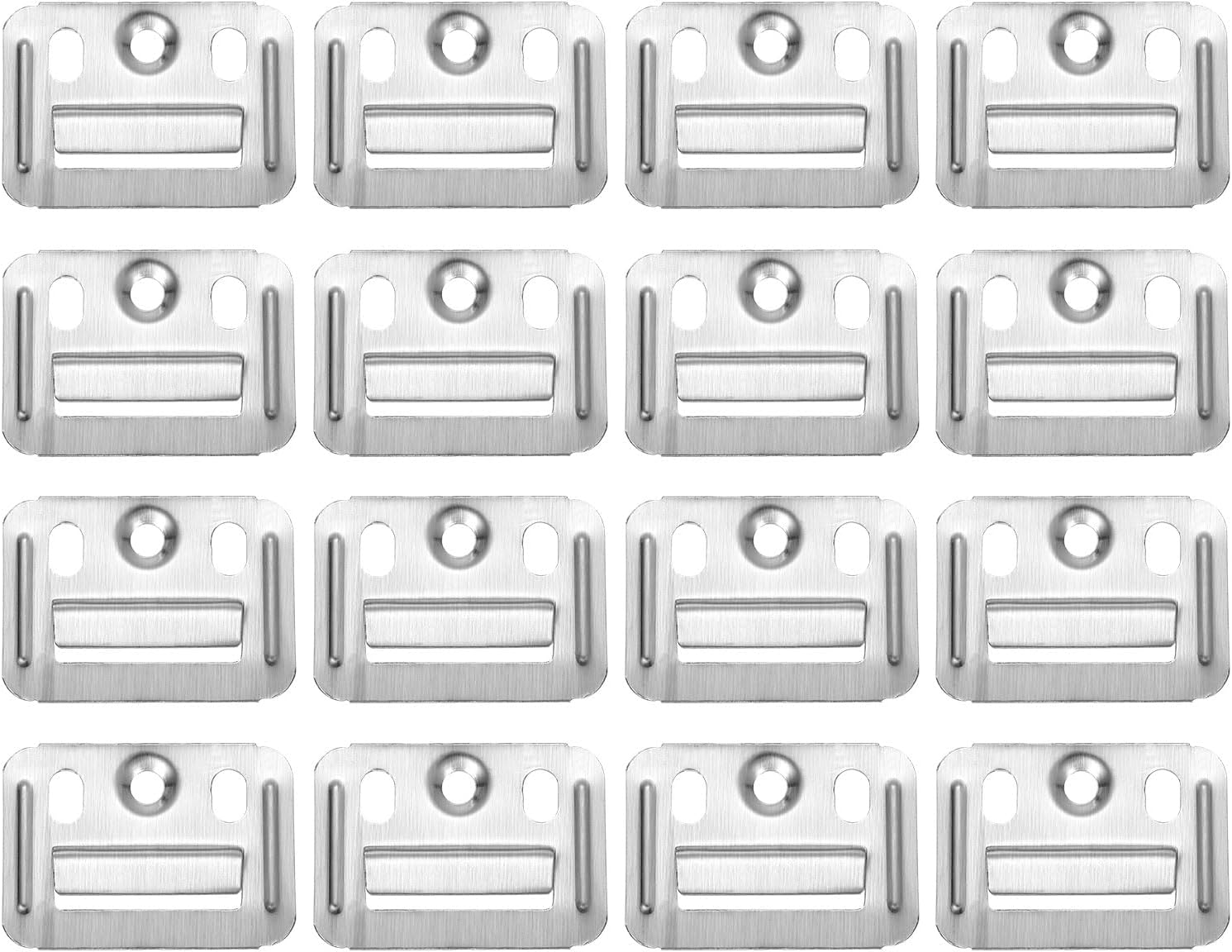Amazon.com: uxcell 150Pcs 43mmx32mmx0.4mm Wall Panel Buckle, Stainless ...