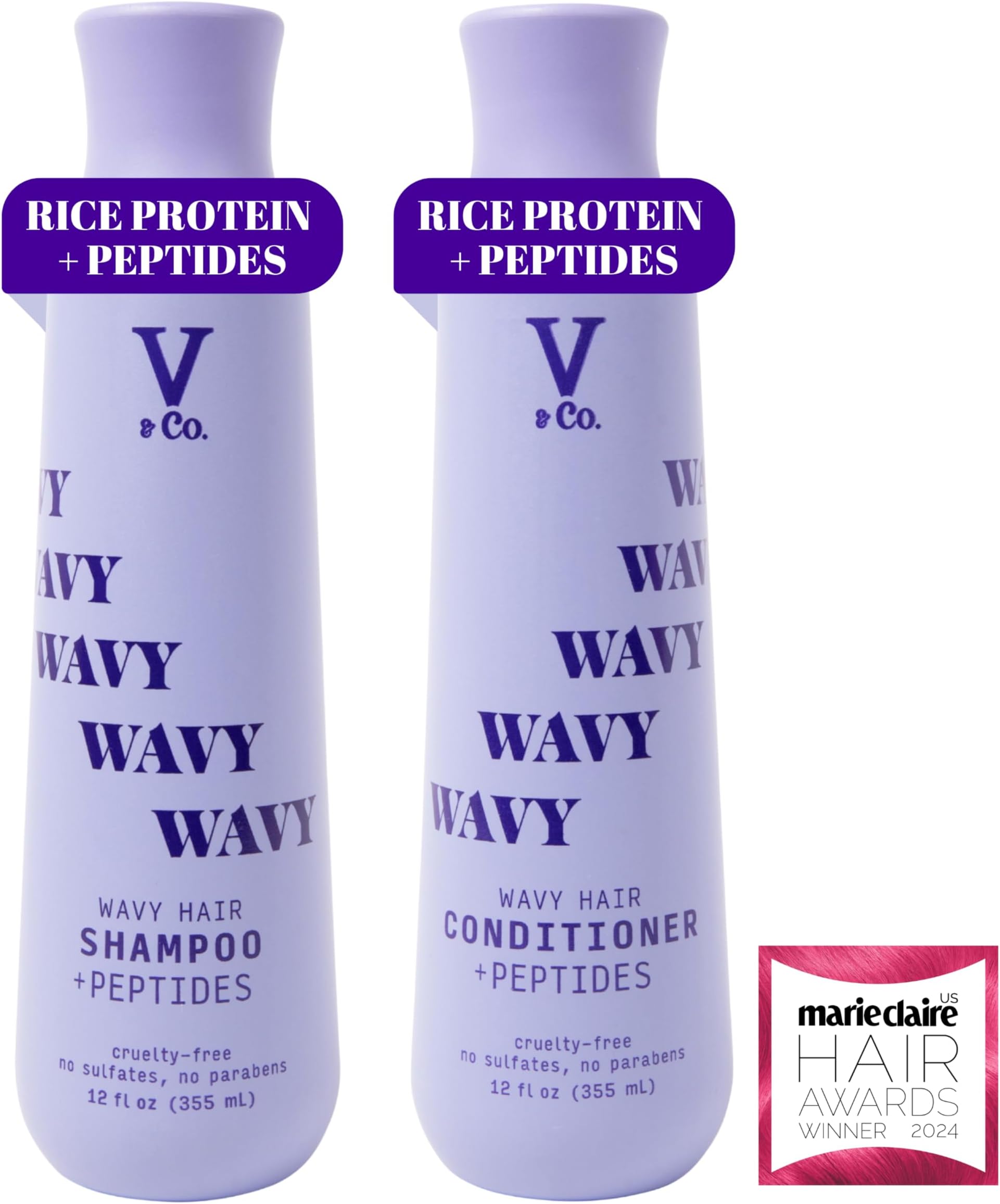 Amazon.com : V&Co. Beauty Wavy Hair Shampoo & Conditioner Set with ...