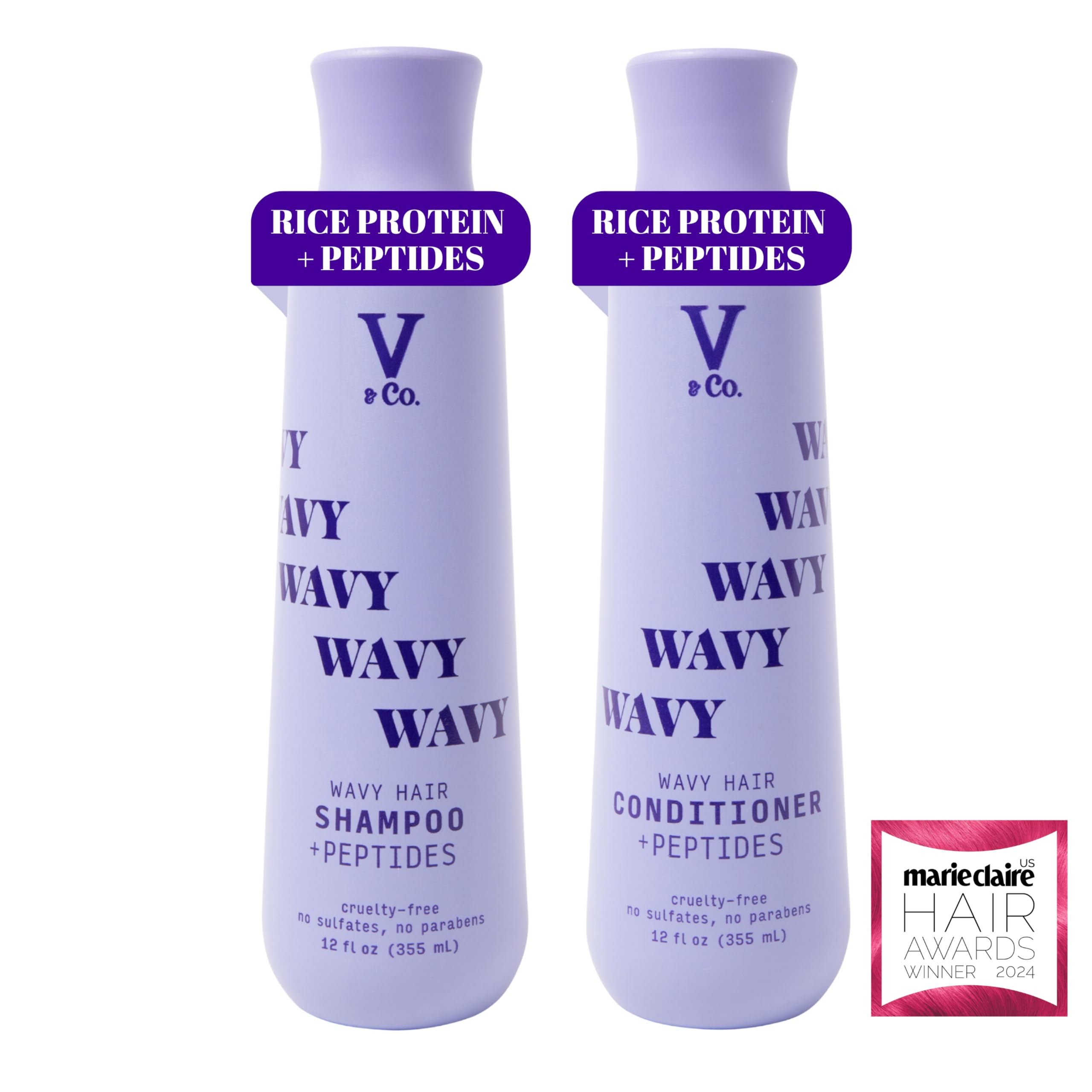 Amazon.com : V&Co. Beauty Wavy Hair Shampoo & Conditioner Set with ...
