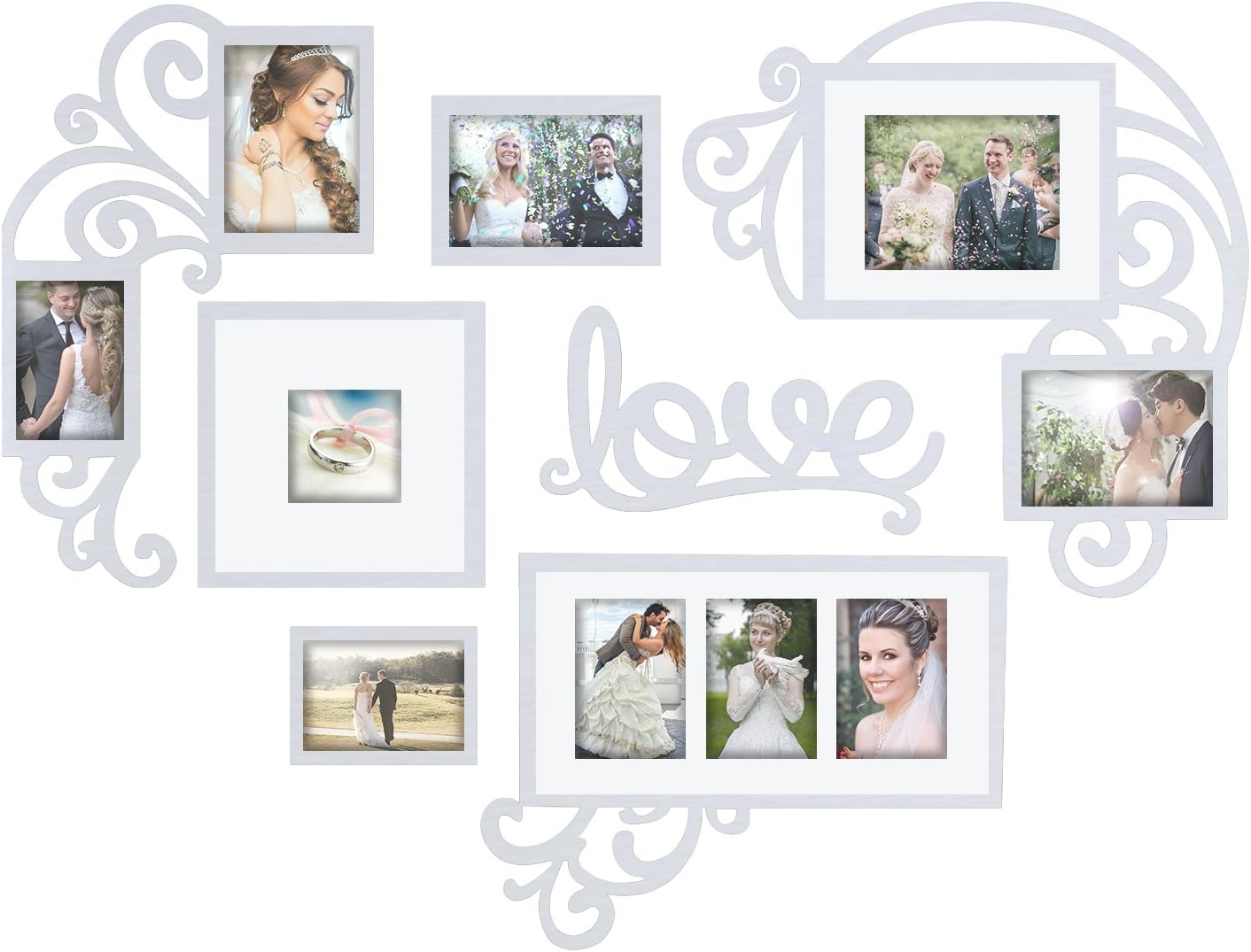 Amazon.com: Heart Picture Frames Collage with custom 15 photo Wall ...