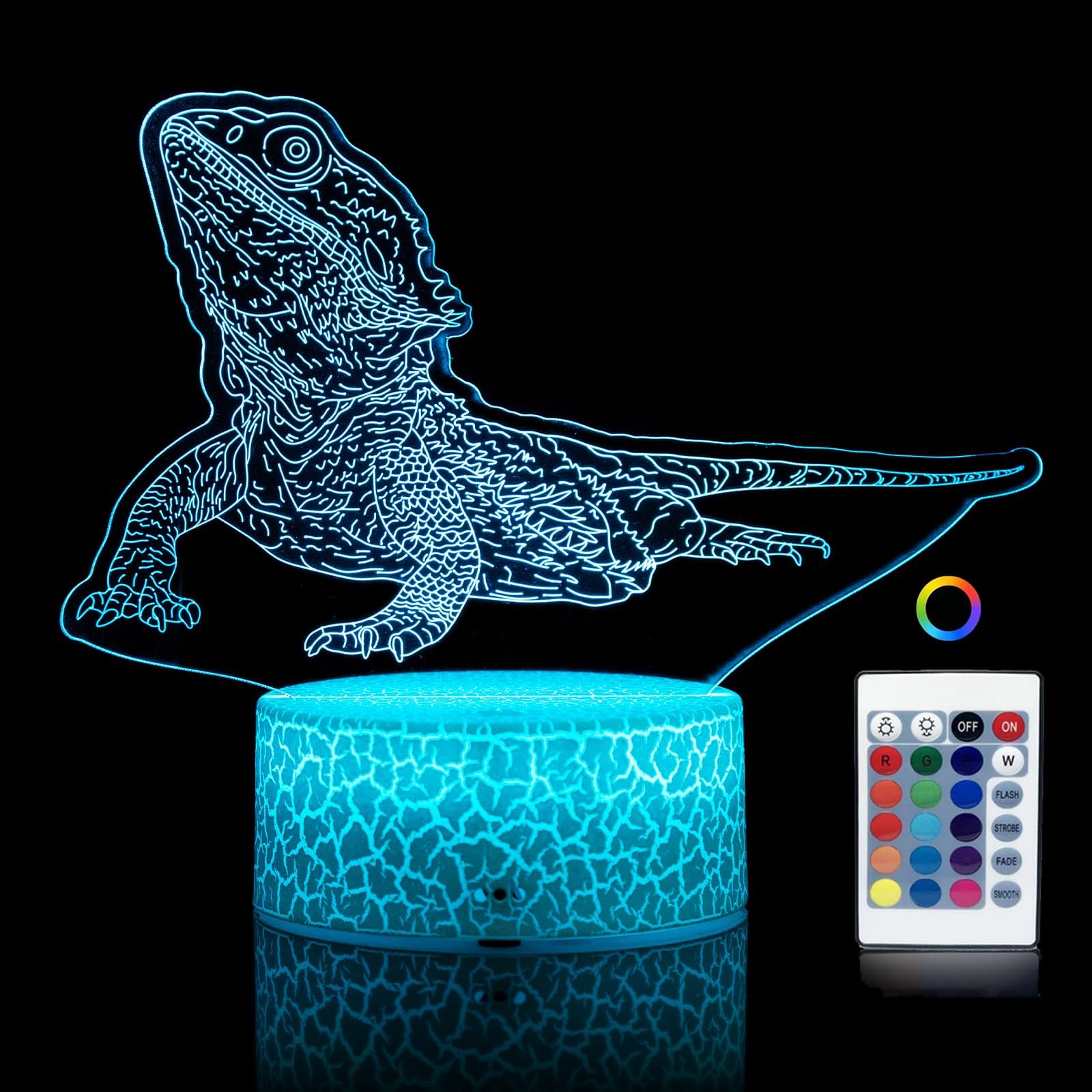 Eicxjui 3D Bearded Dragon Night Light Cute Bearded Dragon Accessories ...