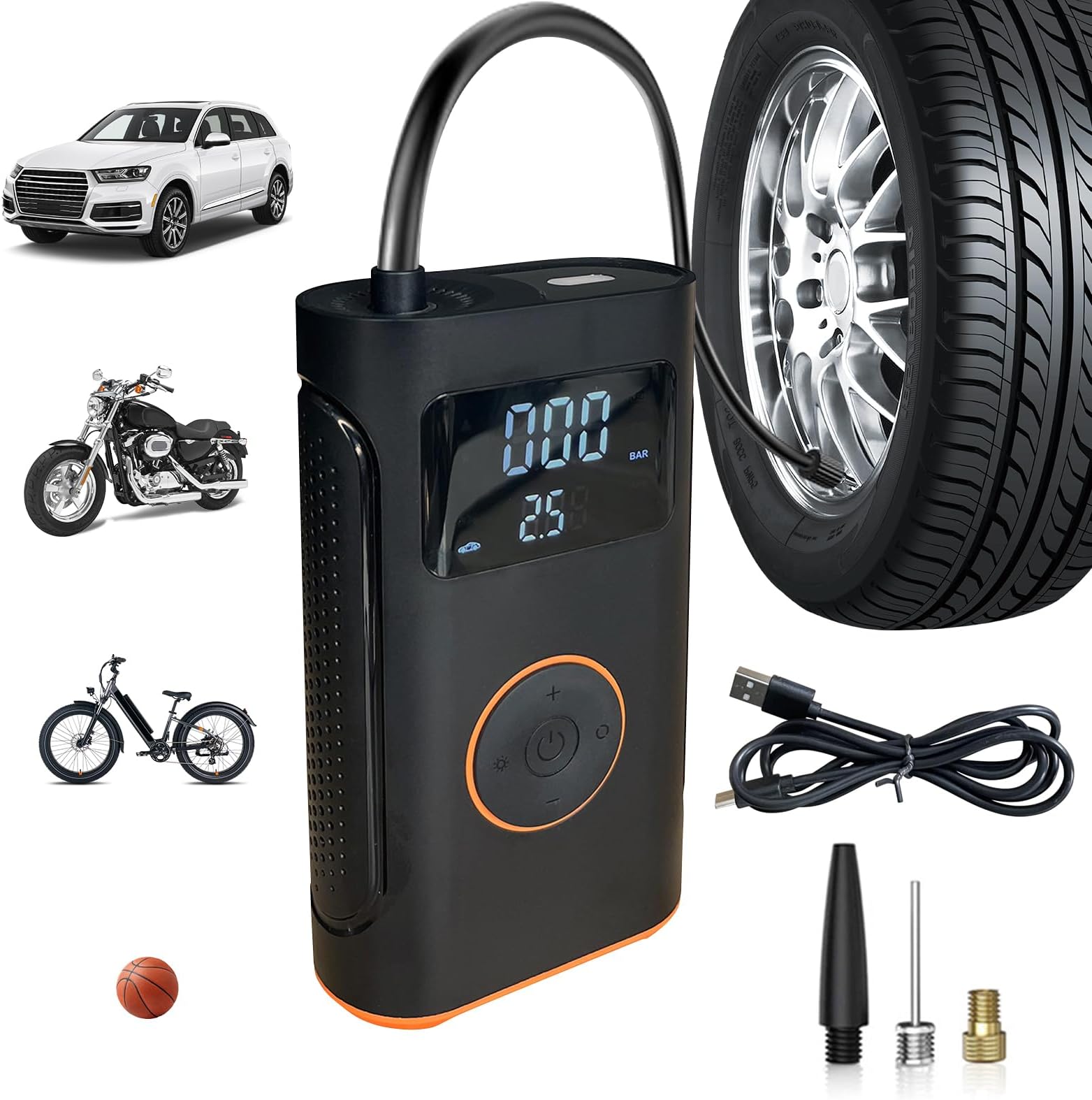Amazon.com: Tire Inflator Portable Air Compressor - 150PSI & 20000mAh ...