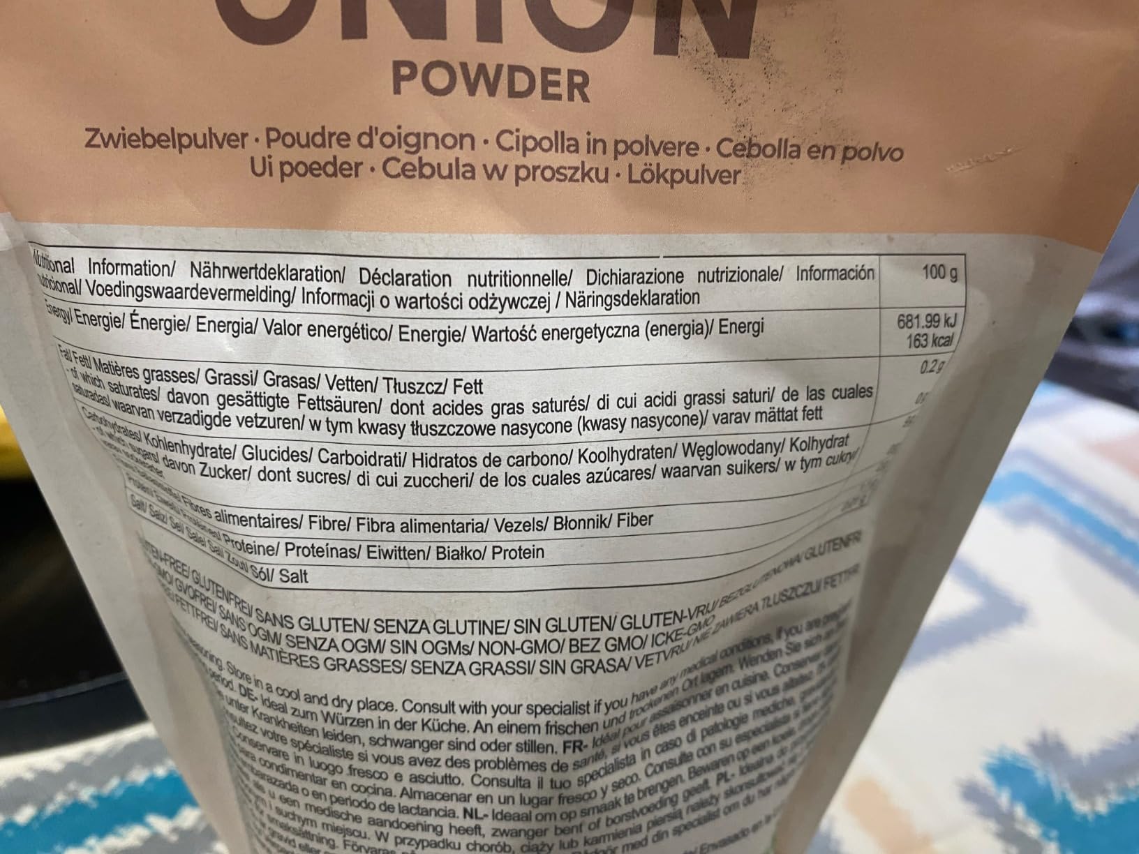 Nortembio Onion Powder 500 g. 100% Natural Origin. Vegan & Gluten Free ...
