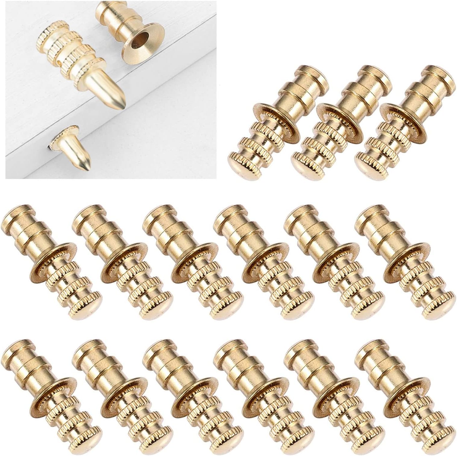 HSCGIN Table Pin 10sets Golden Zinc Alloy Table Bolt Sleeve Connectors ...