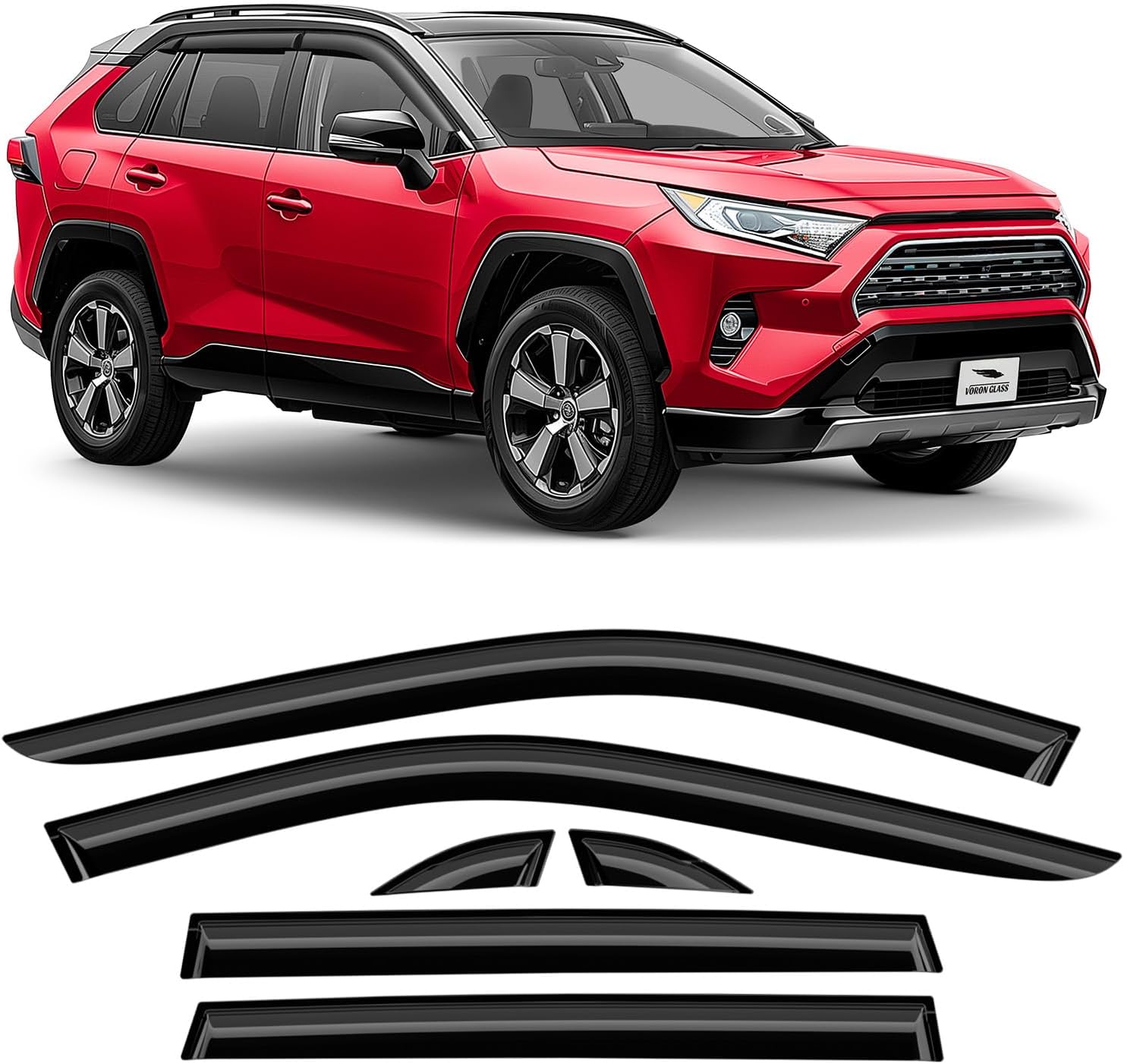 Amazon.com: 2019-2025 Tape-On Rain Guards Side Window Deflector Visors ...