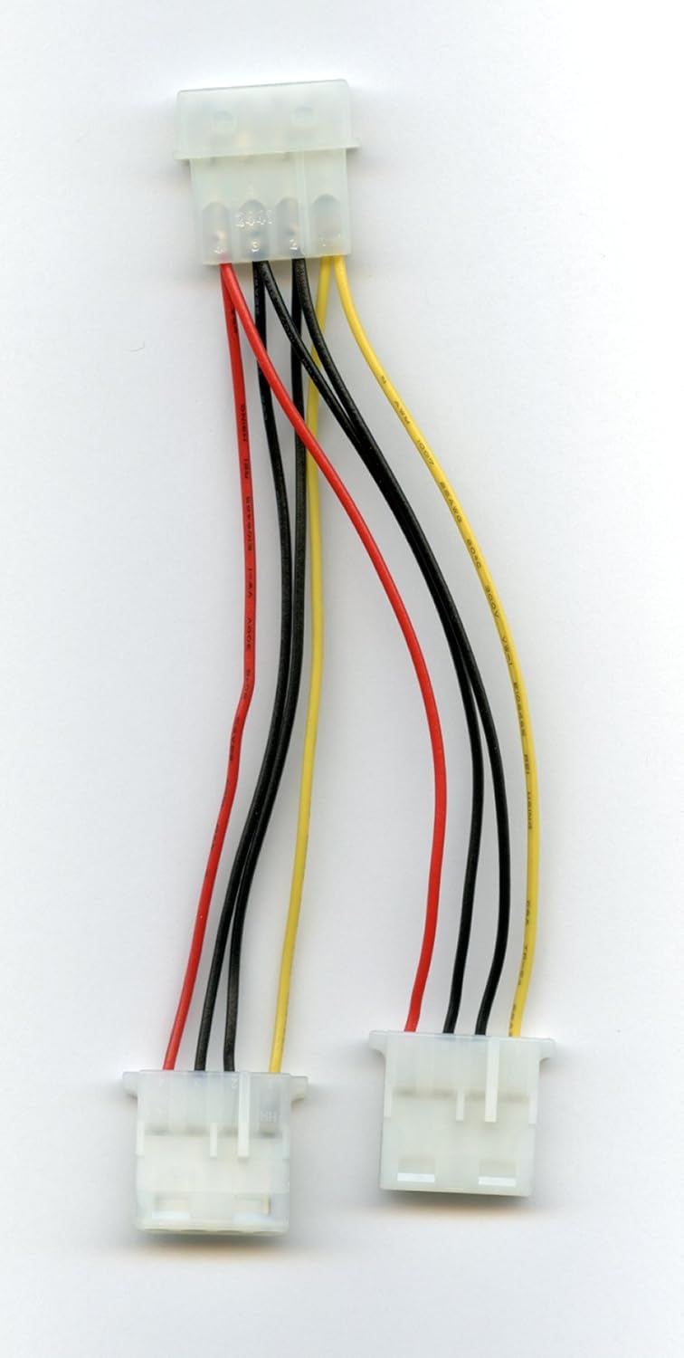 Amazon.com: Male 4-pin Molex Y Adapter to Two 4-pin Female Molex ...