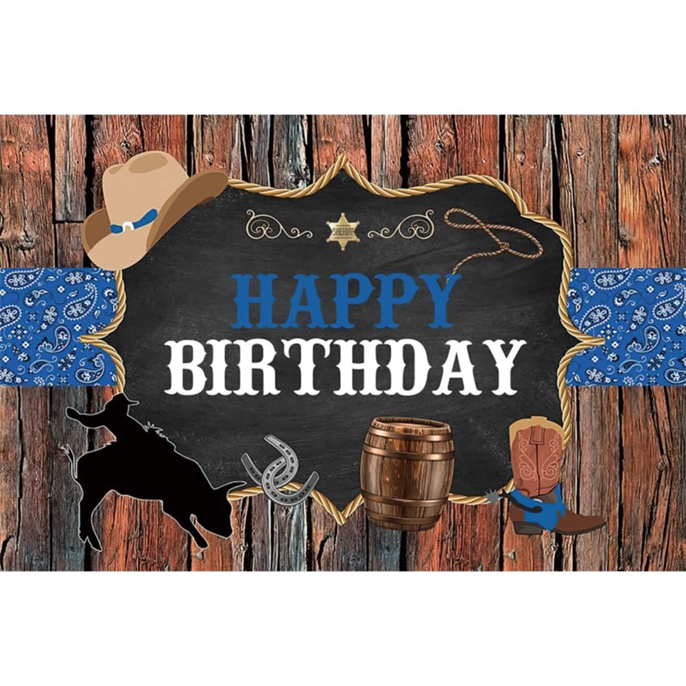 Amazon.com : Western Cowboy Theme Birthday Backdrop Wild West Cowboy ...