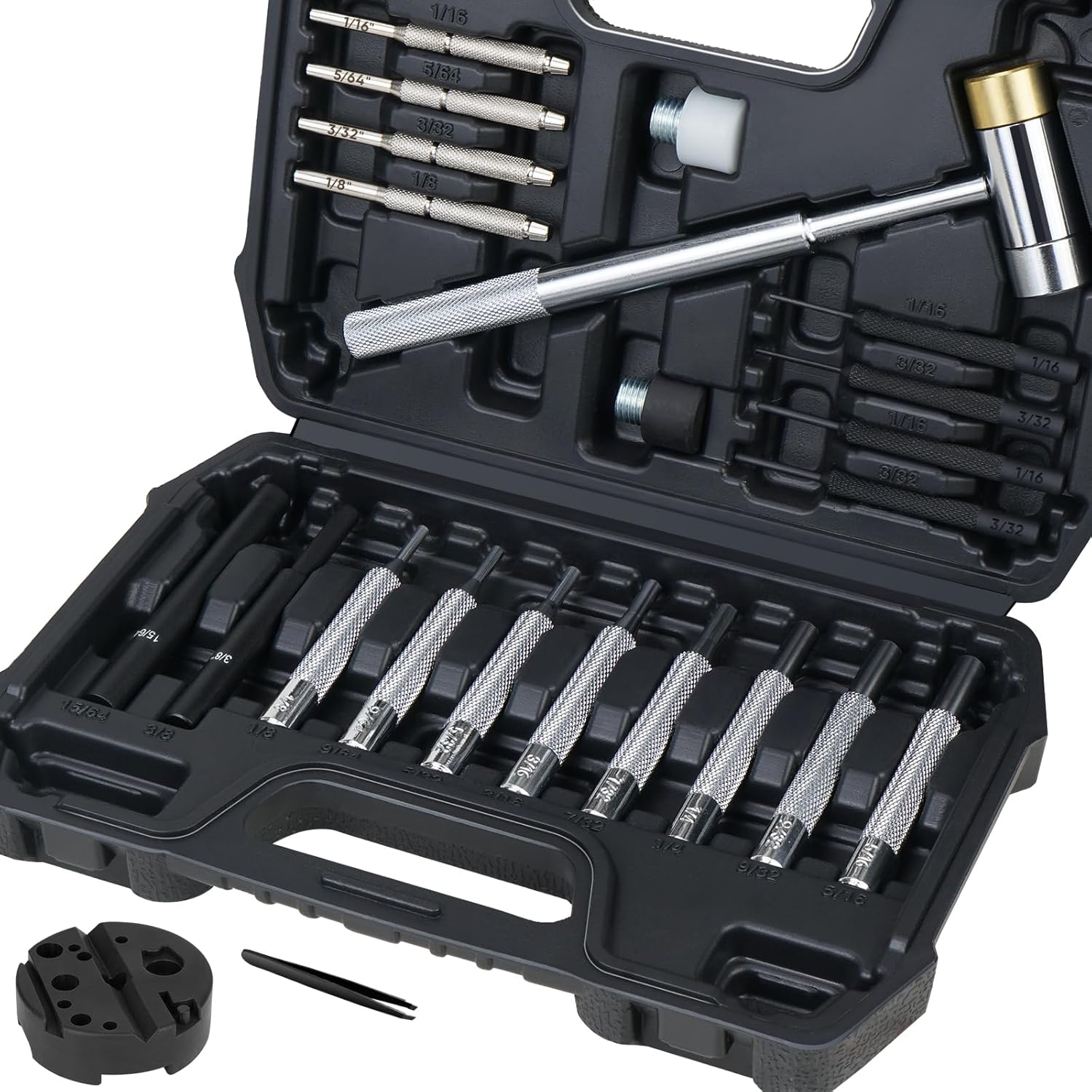 TICONN Pin Punch Set, Roll Pin Punch Tool Set Heat Treated for Extra ...
