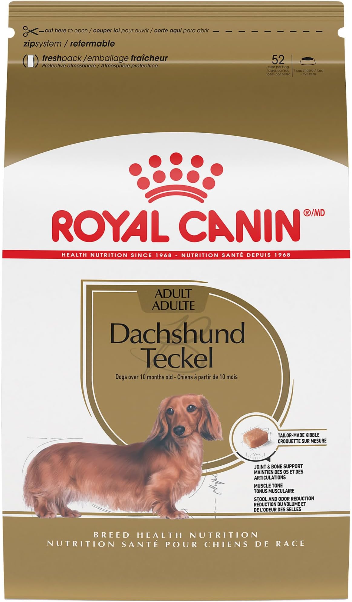 Royal Canin Breed Health Nutrition Dachshund Adult Dry Dog Food, 10 ...