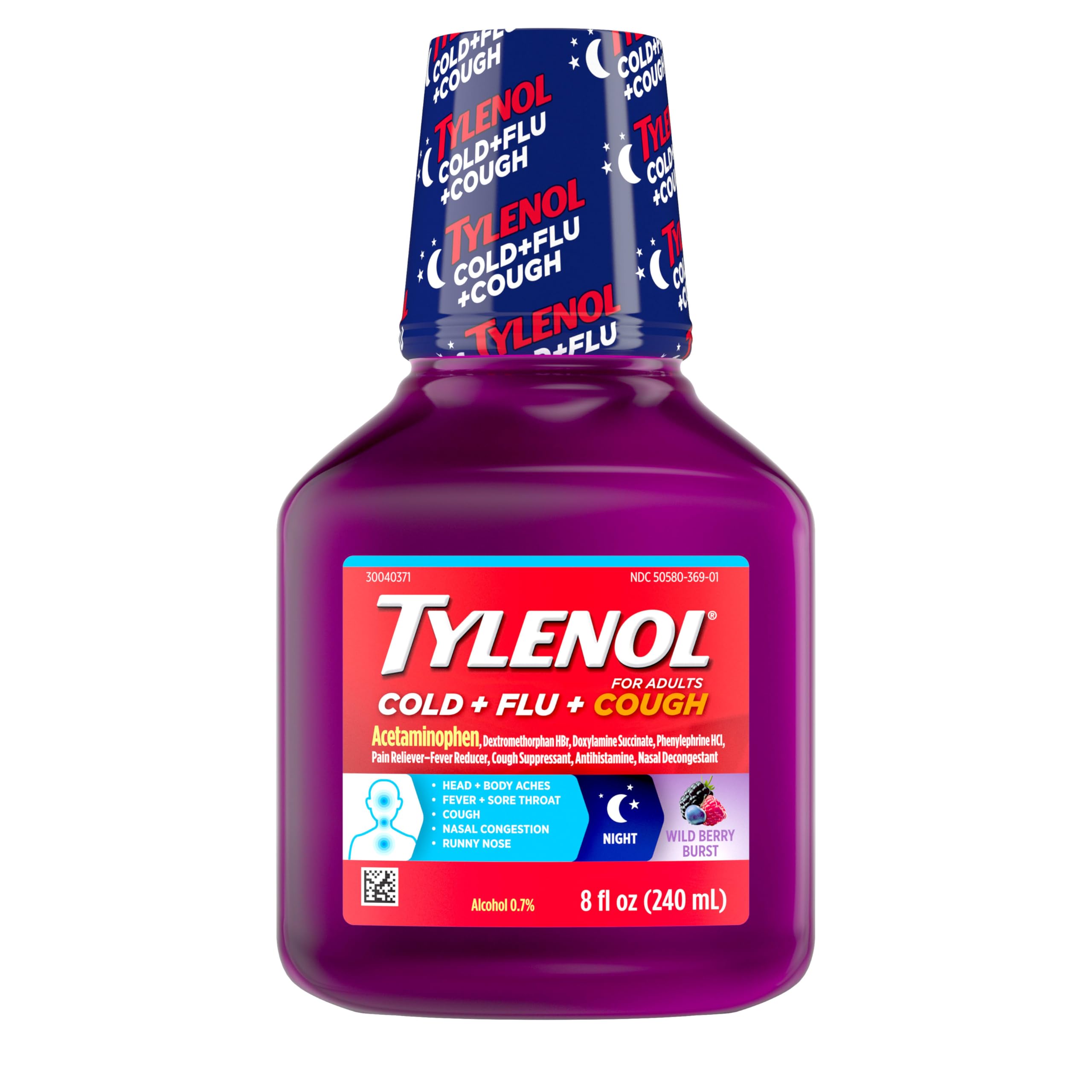 Snapklik.com : Tylenol Cold + Flu + Cough Night Liquid Medicine