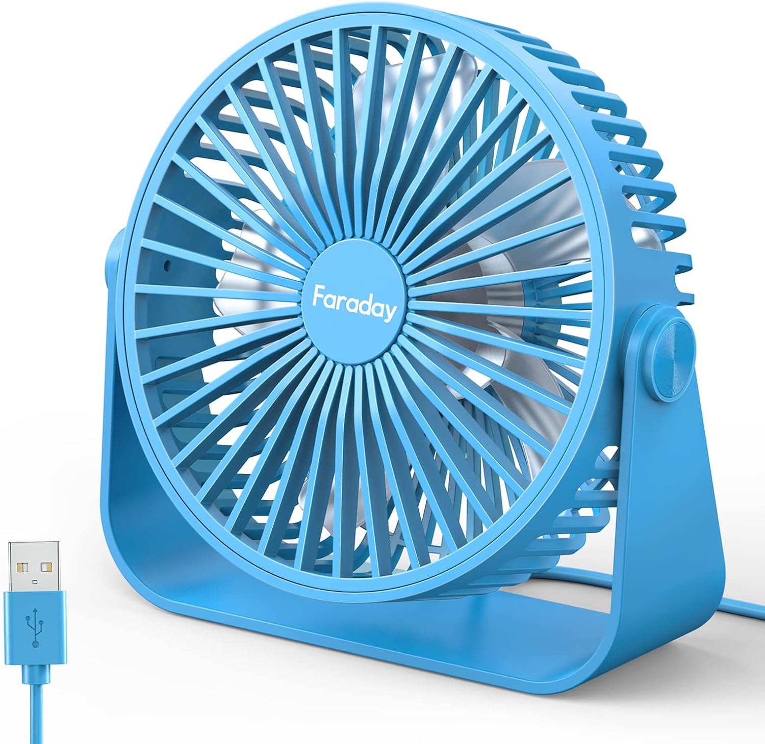 Amazon.com: FARADAY USB Desk Fans 5 Inches Portable Table Fans 360 ...