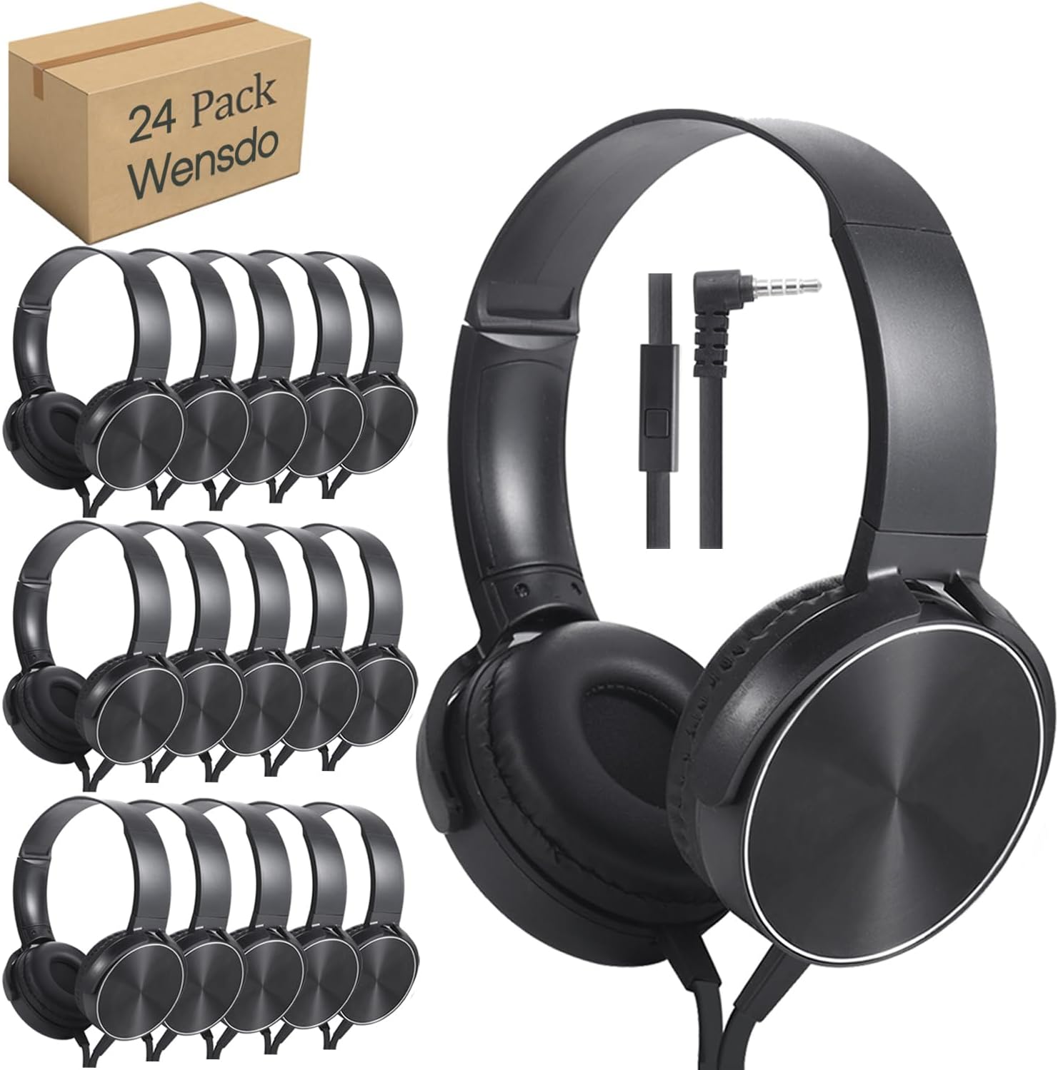 Amazon.com: 24 Pack Classroom Headphones Bulk with Microphone for Kids ...