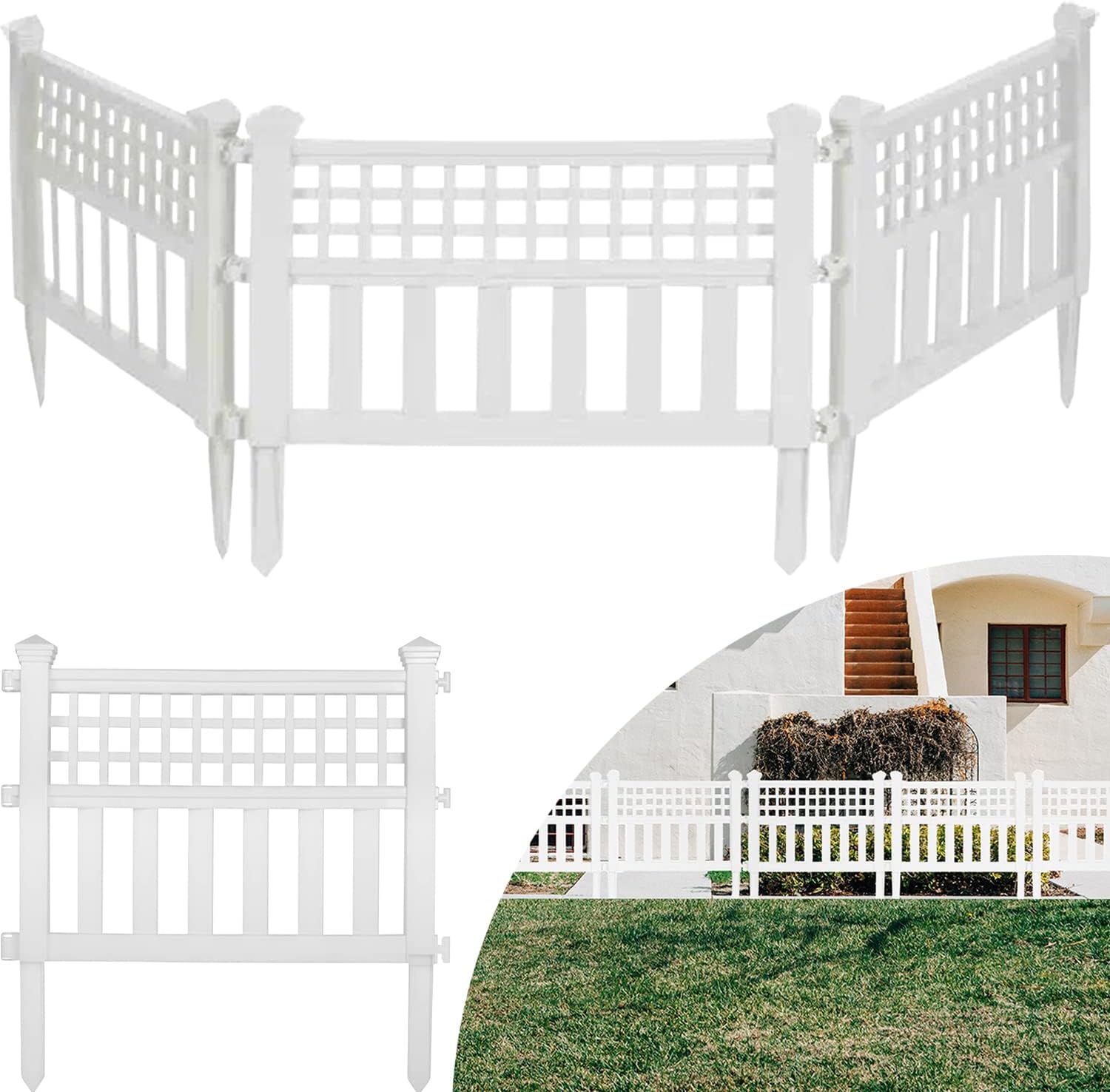 SAVING HUB Garden Picket Fence Interlocking Plastic Fence – Outdoor ...