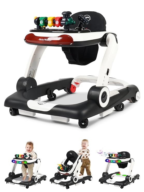 Amazon.com : Music and Lights Baby Walker with Wheels, 6 in 1 Baby ...