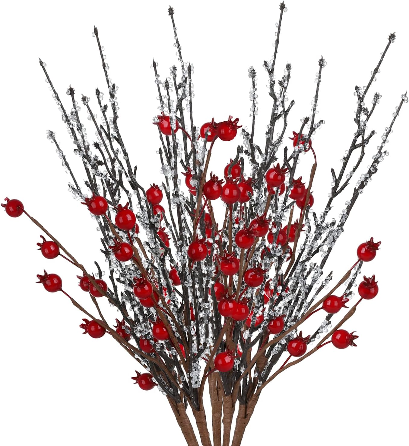 Amazon.com: belupai 4pcs Artificial Red Berry Stems,Fake Holly Berry ...