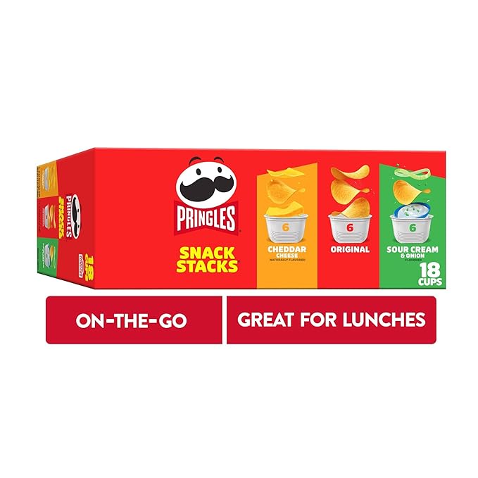 Amazon.com: Pringles Potato Crisps Chips, Lunch Snacks, Office and Kids ...