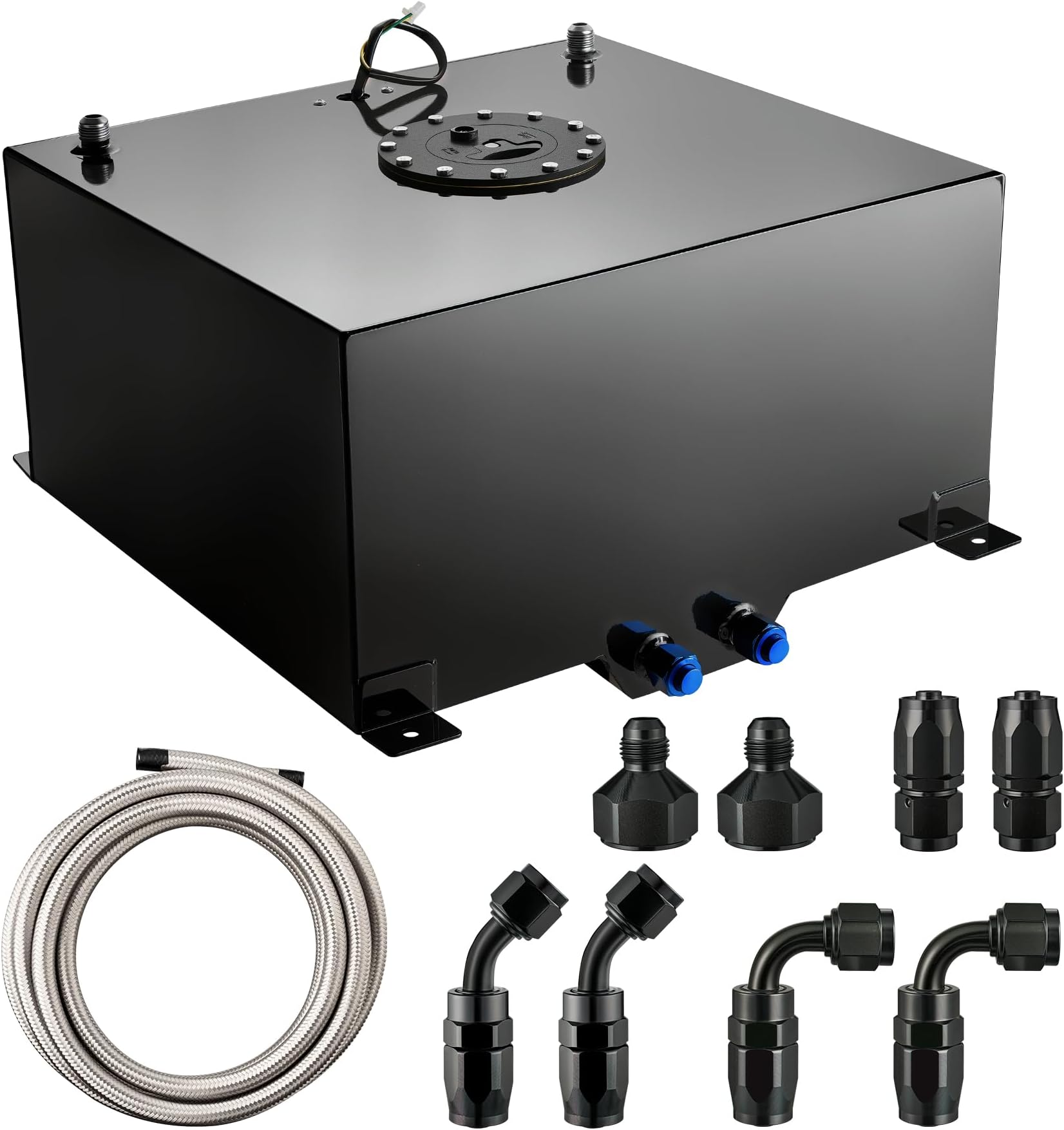 EVIL ENERGY 15 Gallon Fuel Cell Gas Tank Aluminum with Level Sender/6AN ...
