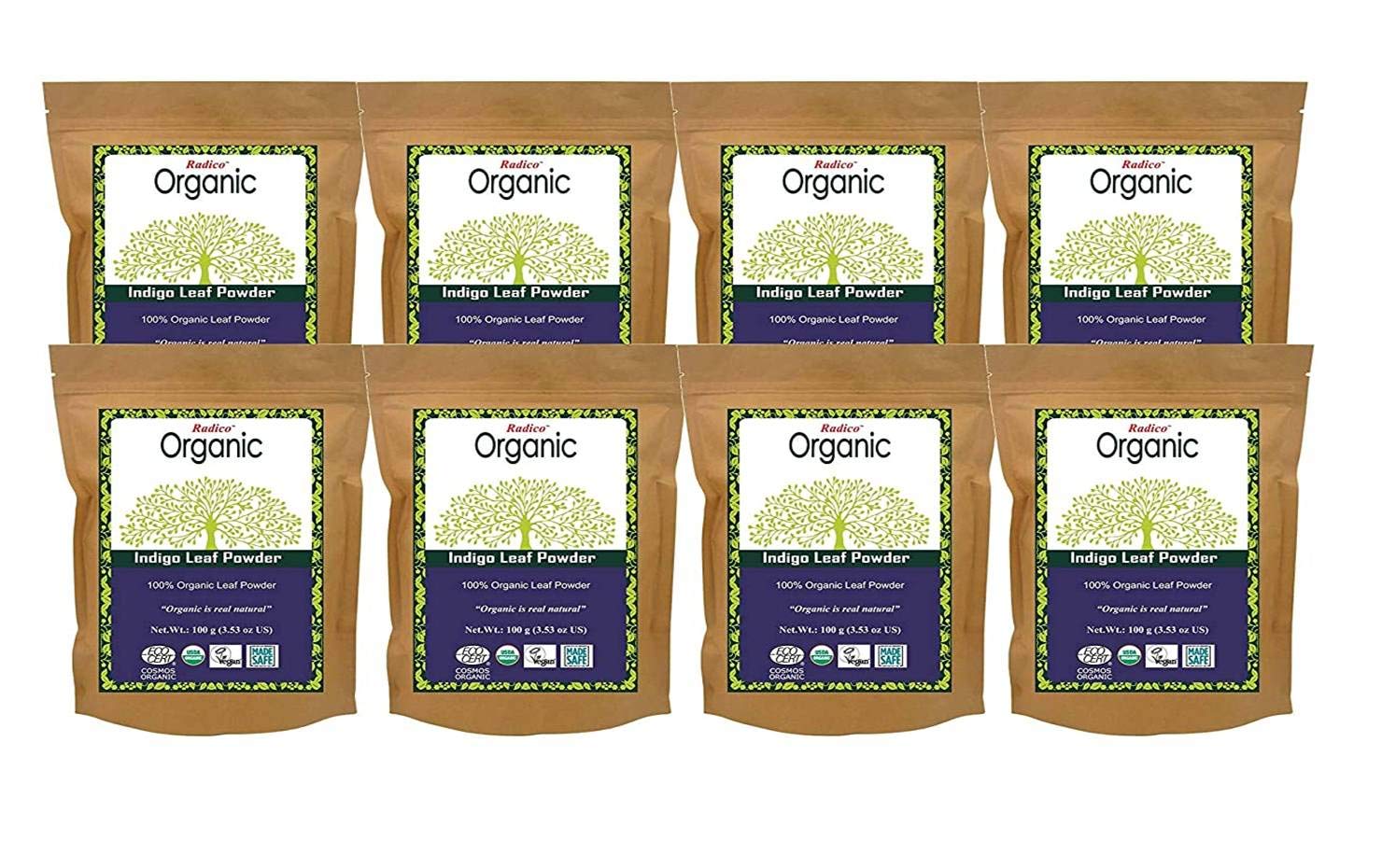 Buy Radico Indigo Leaf Powder for Hair Coloring (Set of 8) Online at ...