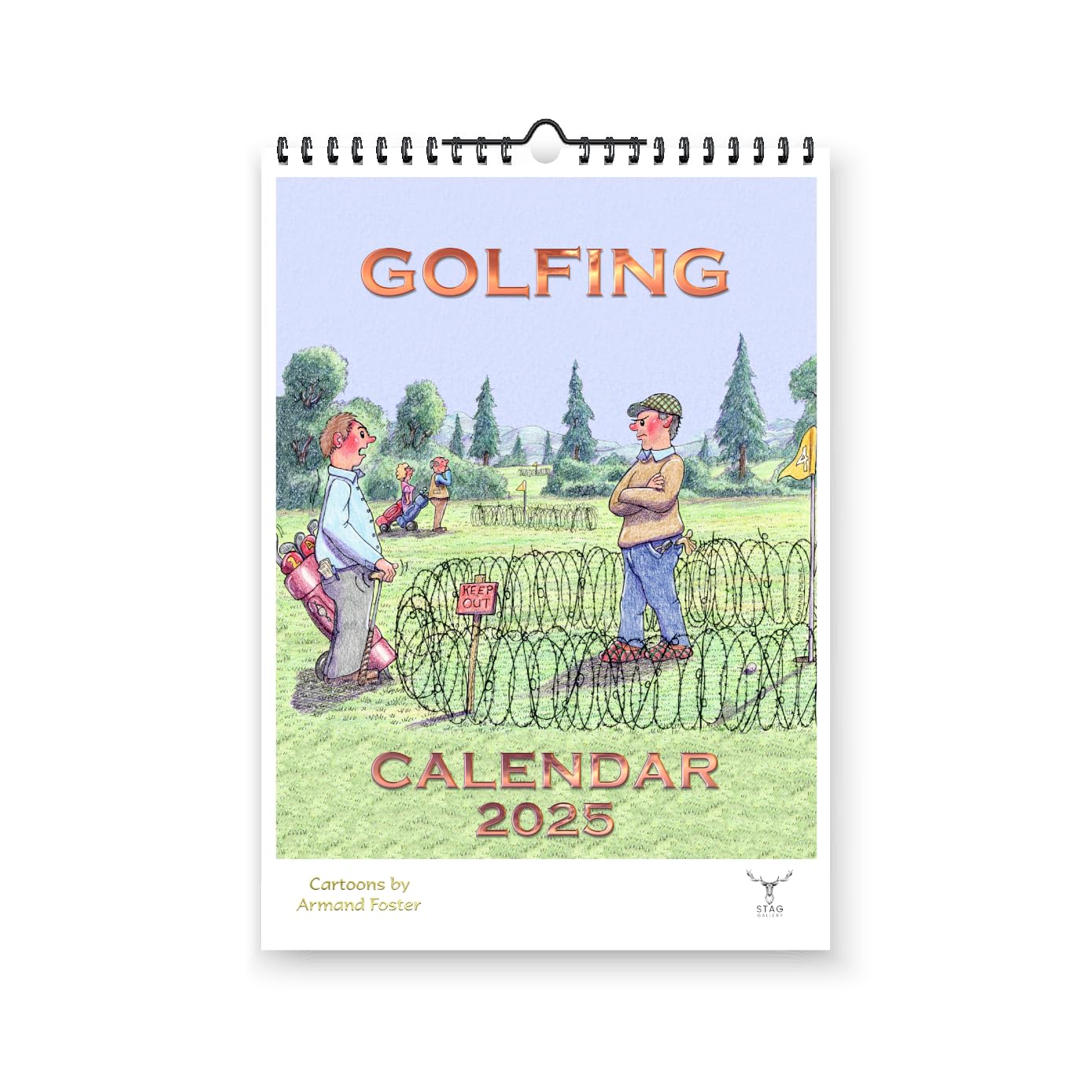 Golfing Humour Cartoon Funny 2025 Yearly Wall Hanging Calendar ...