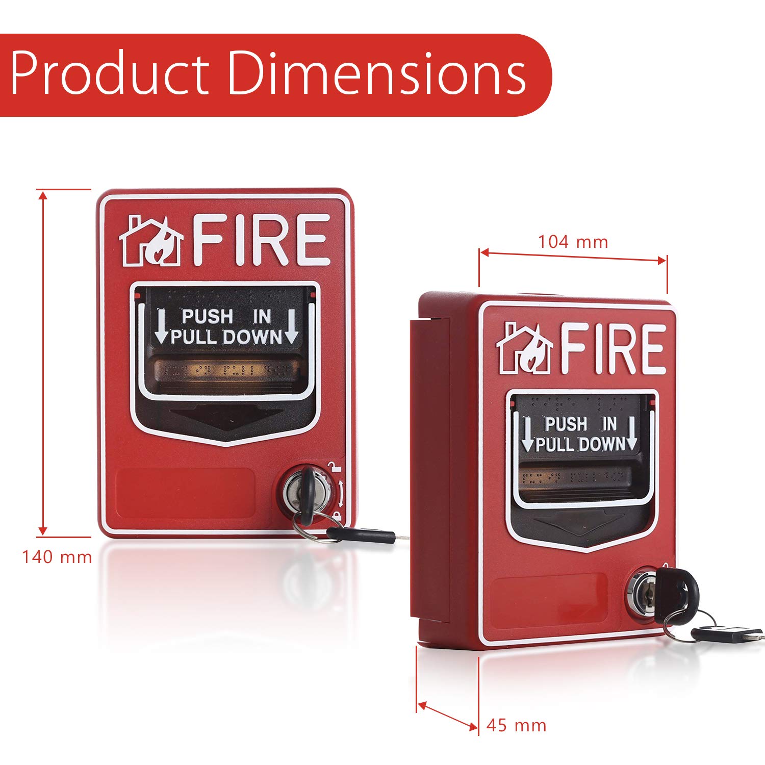 Buy [1 Pack] Fire Alarm Conventional Dual Action Manual Call Point ...
