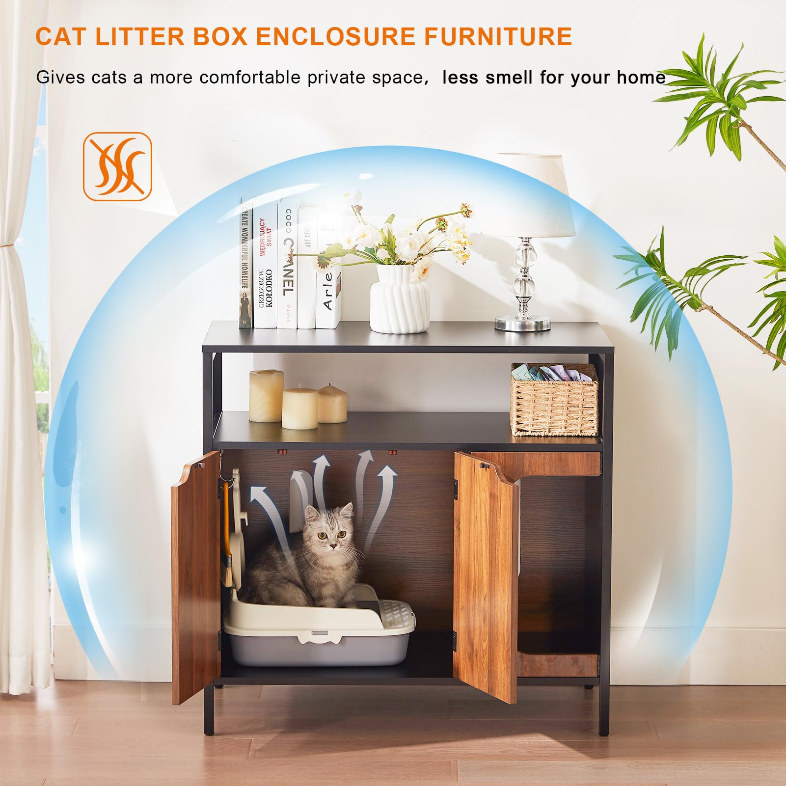Snapklik.com : BSRGMS Large Cat Litter Box Enclosure Furniture Hidden ...
